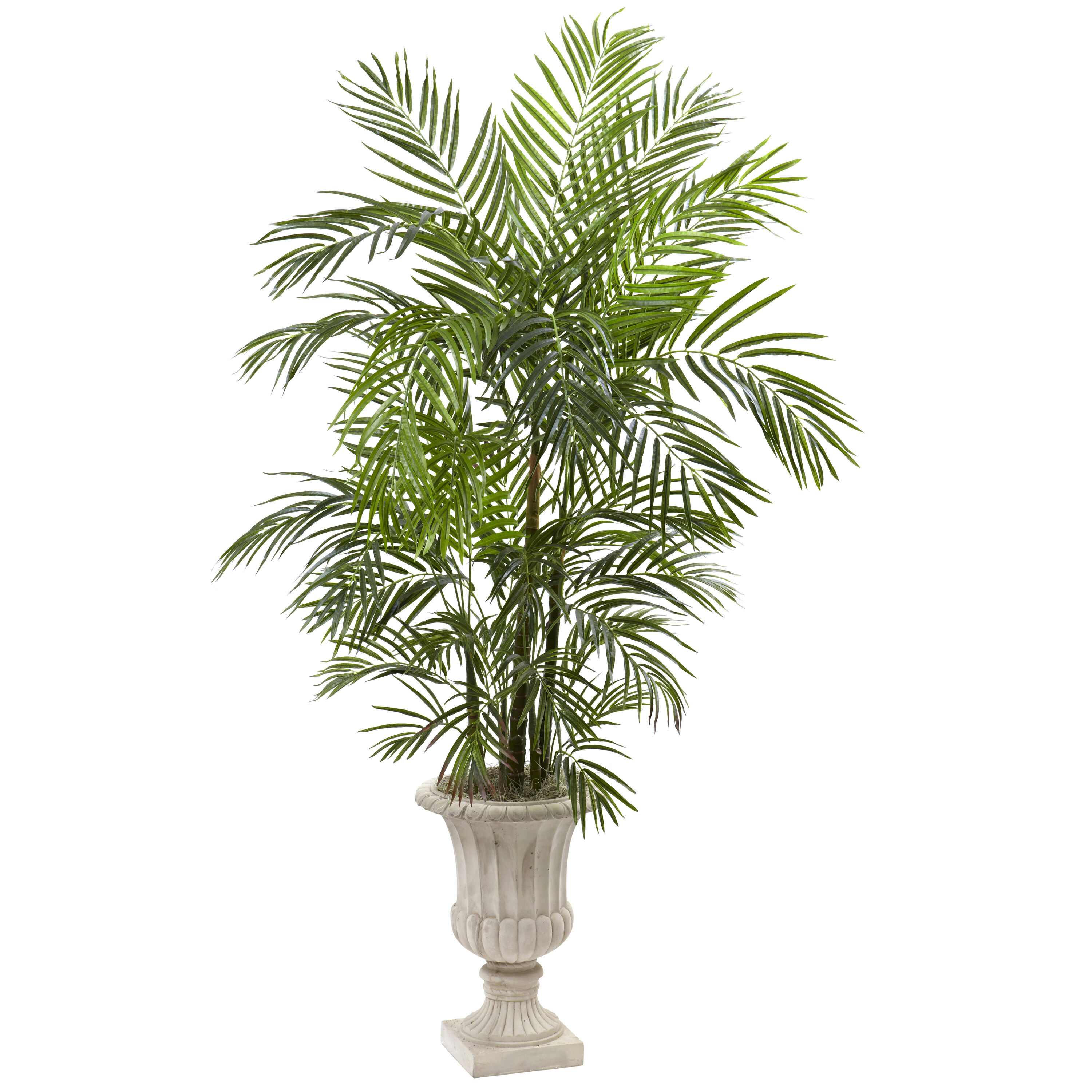 Nearly Natural 6-ft Areca Palm Artificial Tree in Urn UV Resistant ...