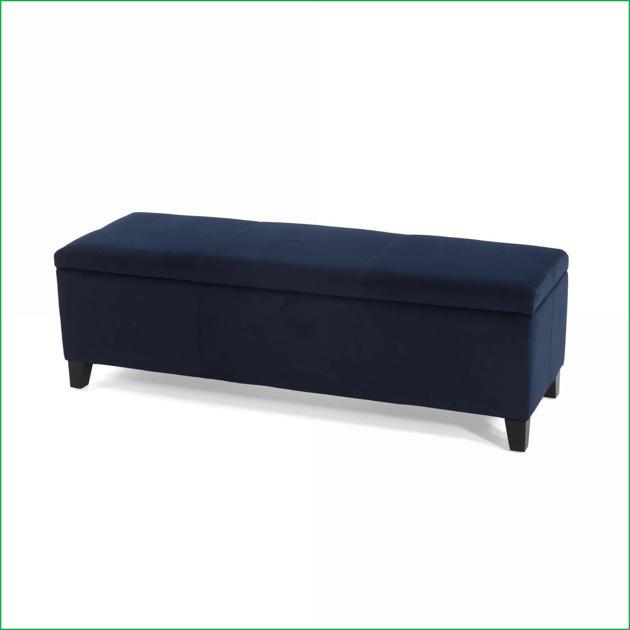 Watnature Ottoman with Lift Top Storage Extra Long Navy Blue Velvet ...
