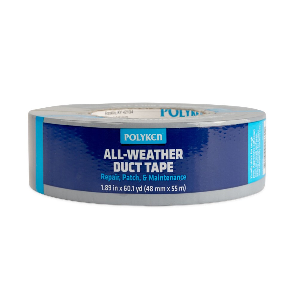 POLYKEN All-Weather Duct Tape Gray/Silver Duct Tape 1.89-in x 60.1 Yard ...