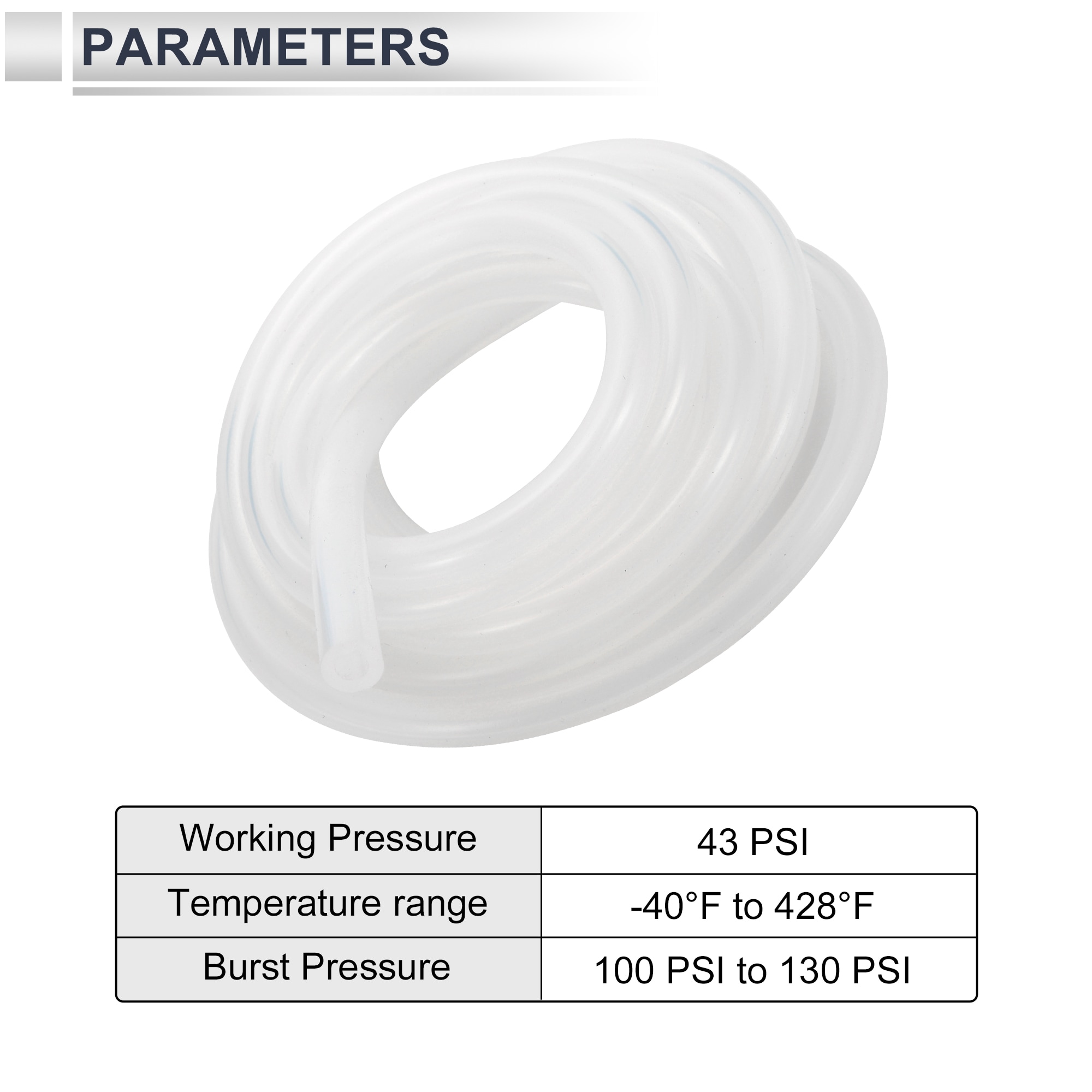 Unique Bargains 1pc Silicone Vacuum Tubing Hose High Temperature 10 ...