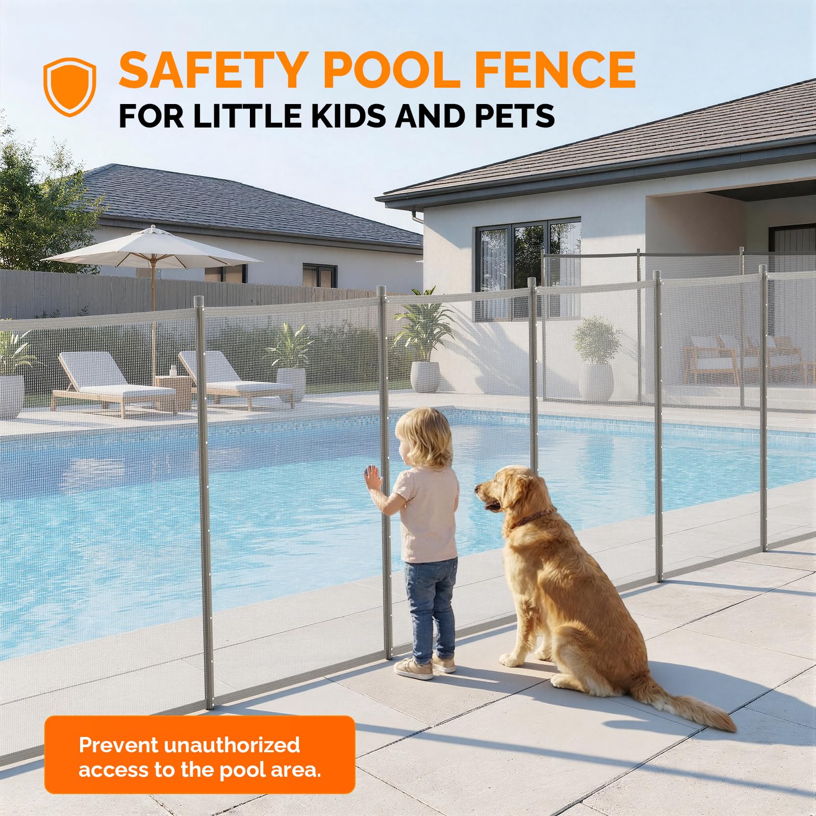 VINGLI 4FT x 12FT Pool Fence with Self-Closing Gate for Inground and ...