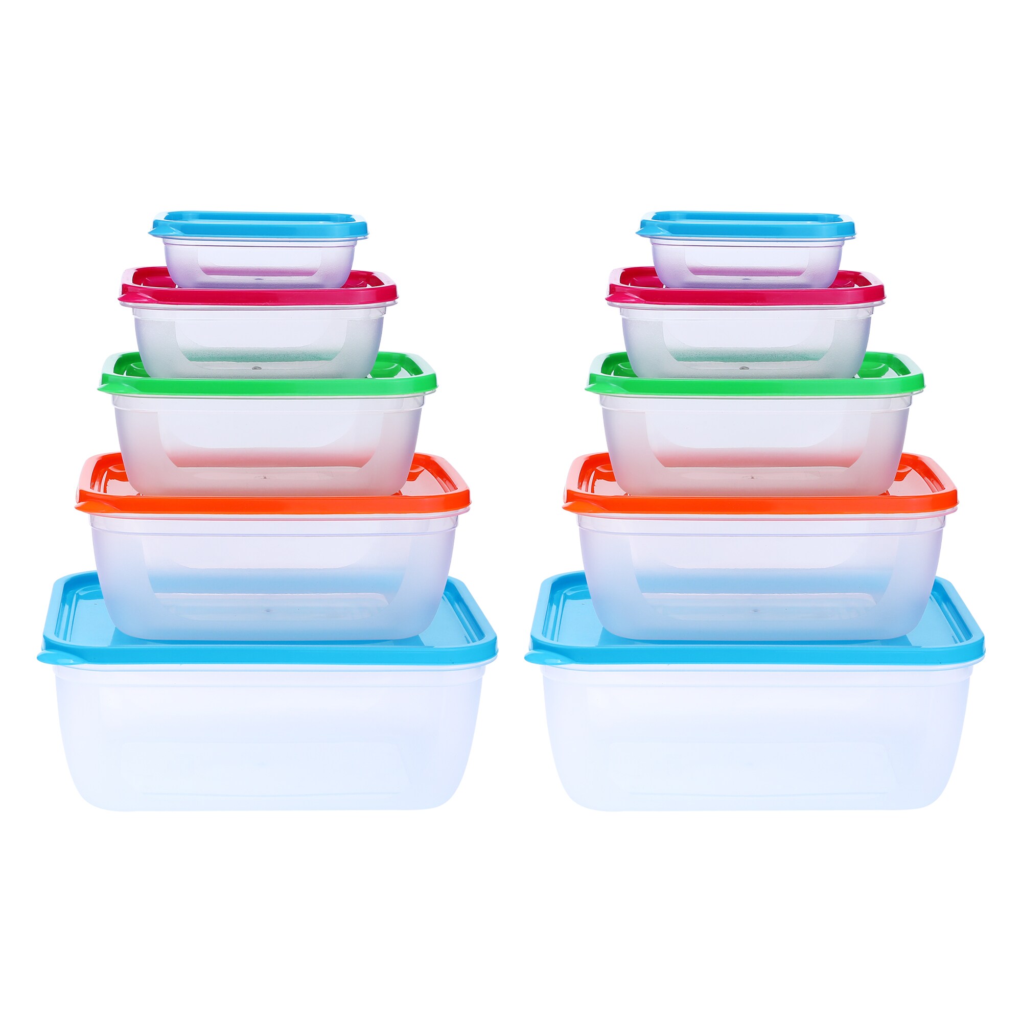Unique Bargains 10pcs Food Storage Containers with Lids Plastic Meal ...