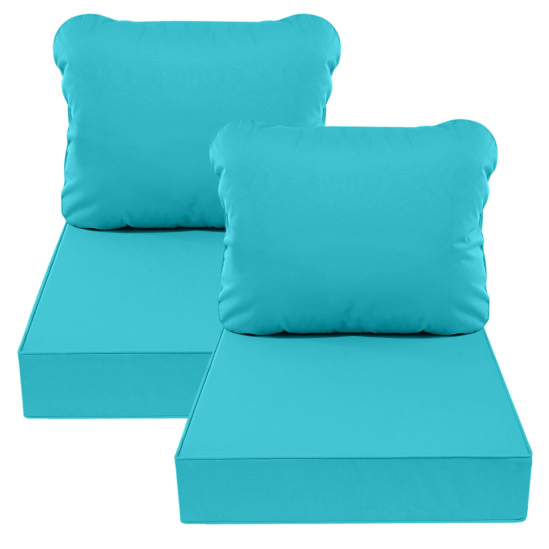 AAAAAcessories 24-in x 24-in 4 -Piece Turquoise Blue Deep seat patio ...