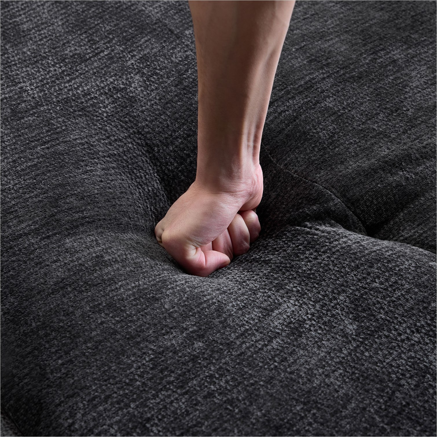 Naturefalls Rectangular Modular Sleeper Sofa in Sleek Black Flannelette ...