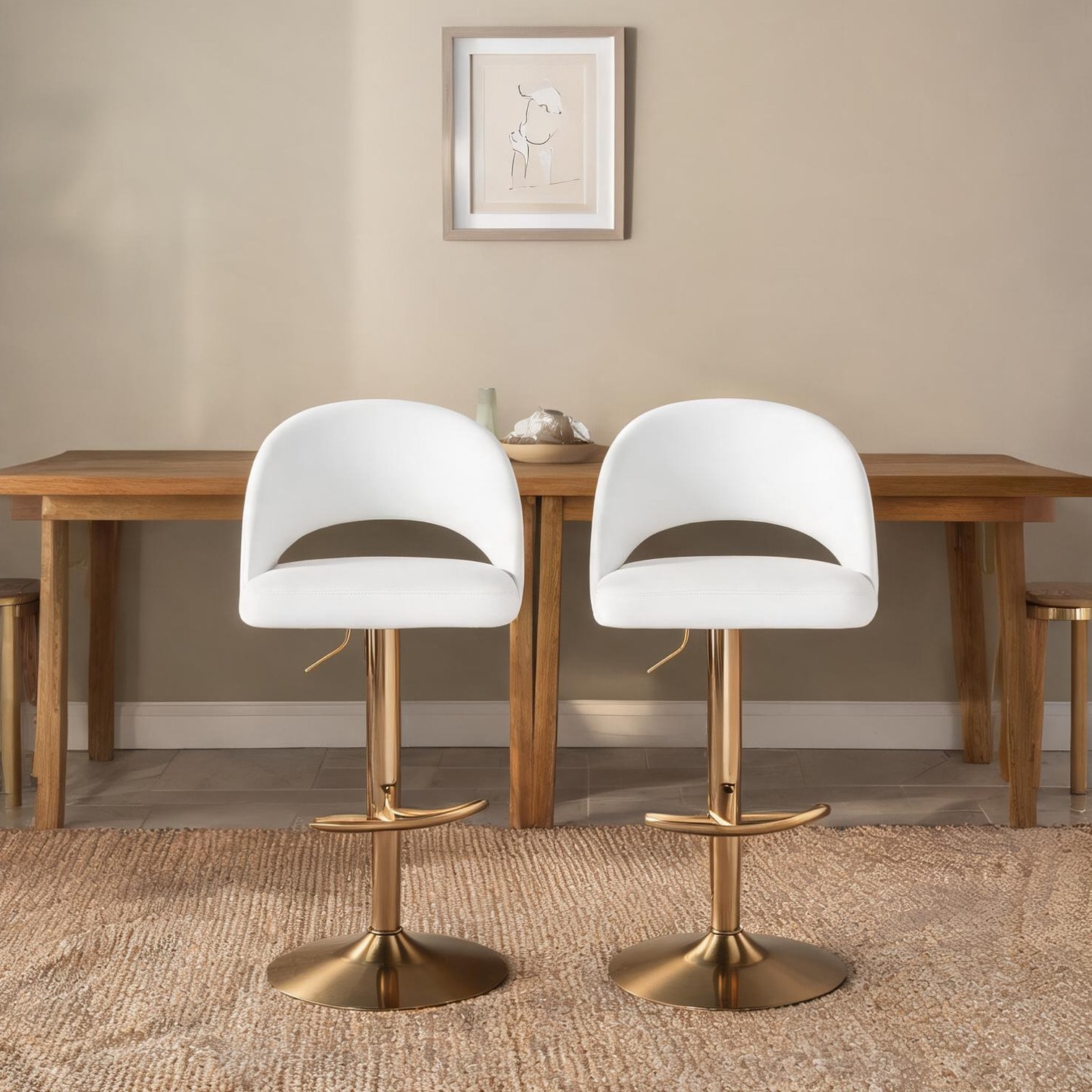 Naturefalls Adjustable Design Seating For Dining in White 21.5 x 20 x ...