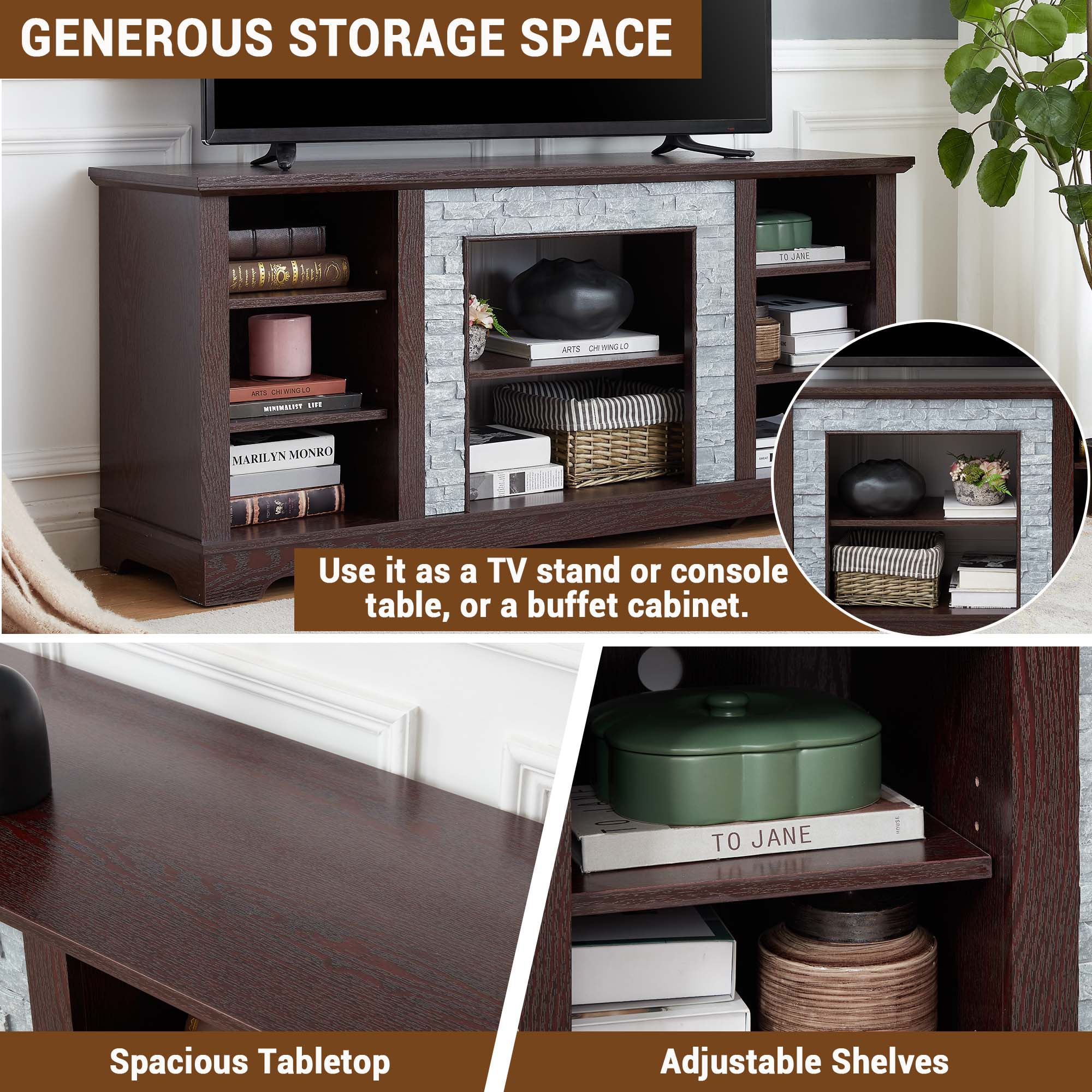 Fun Orange Farmhouse/Rustic Gray Tv Stand (Accommodates TVs up to 60-in ...
