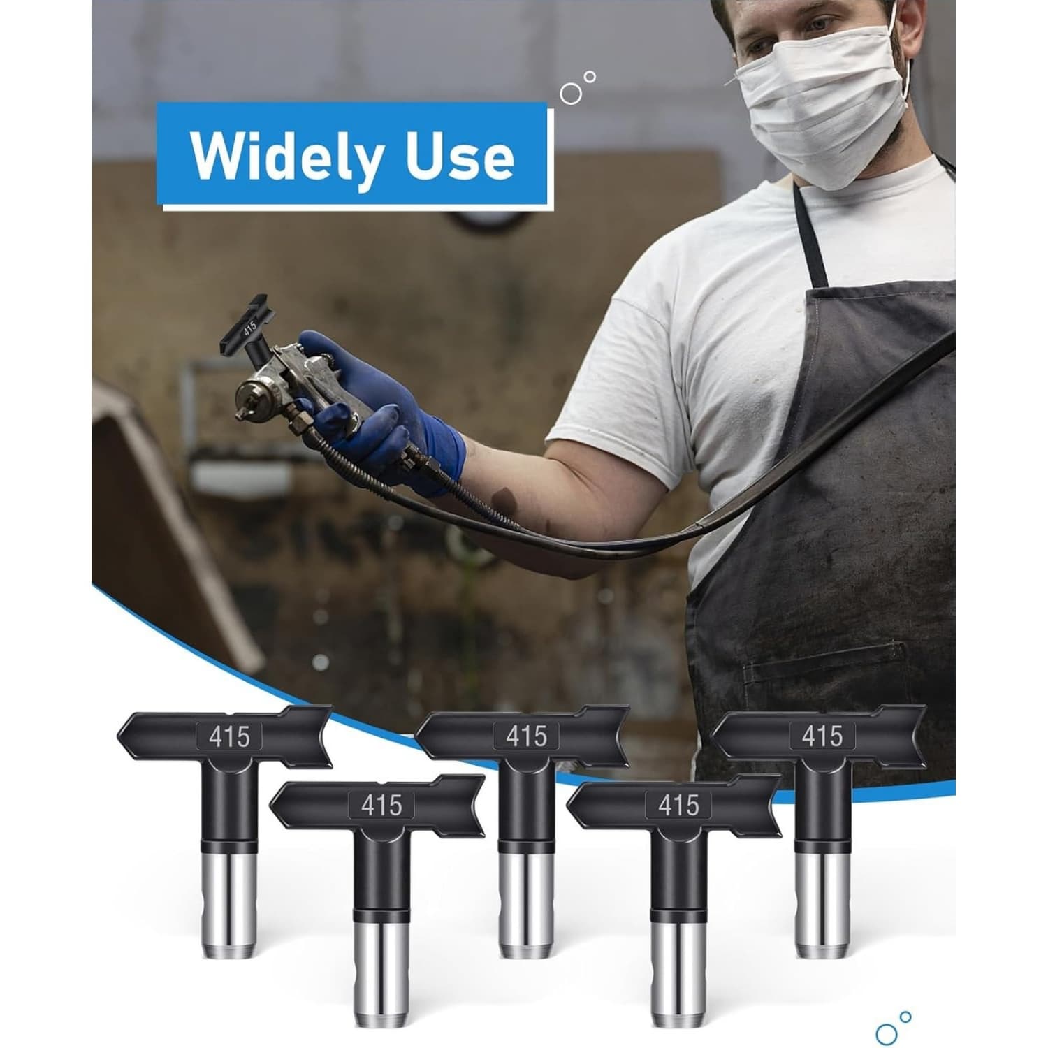OGETFUUR 5-Piece Reversible Black Spray Tip Set with Spray Nozzle for ...