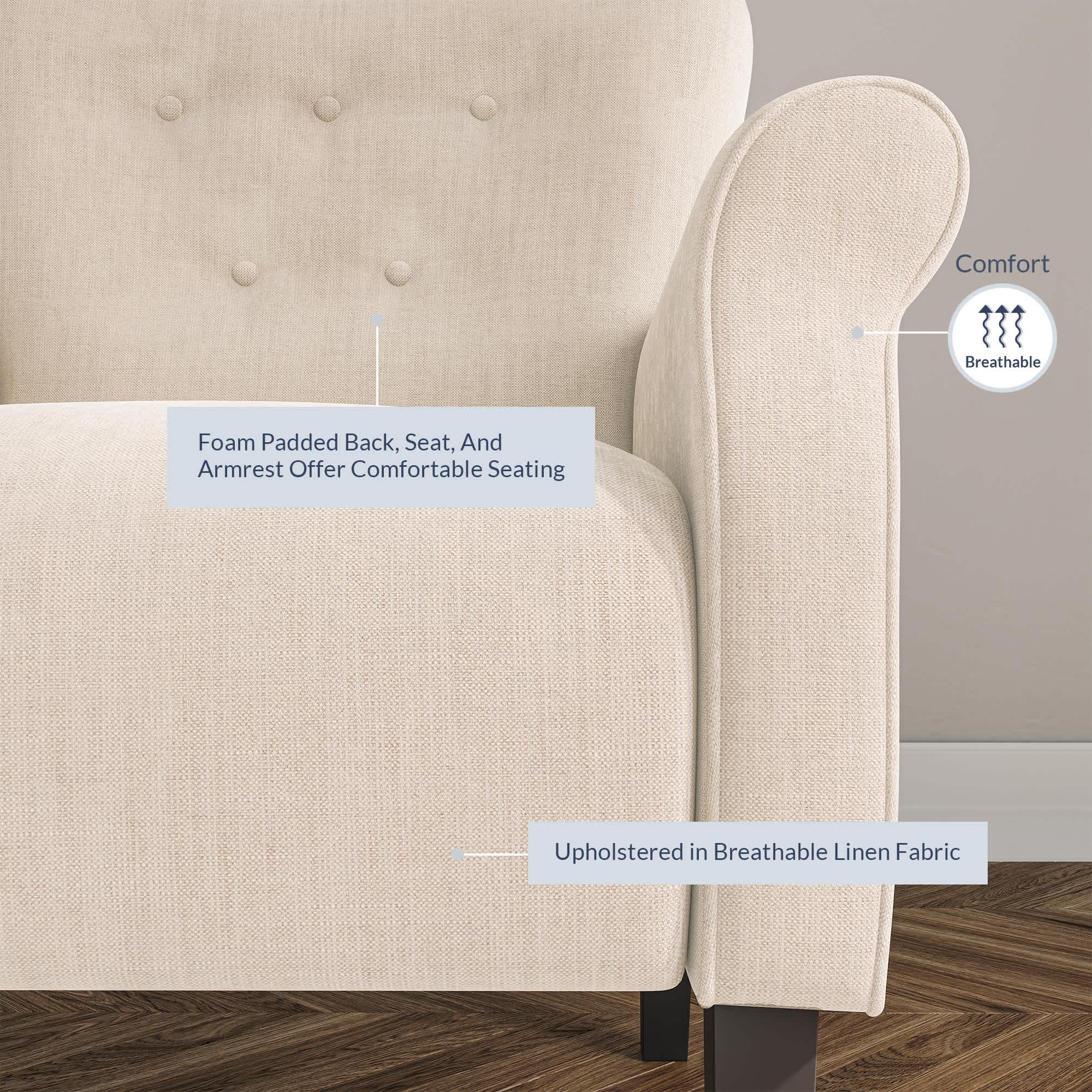 Belleze Modern Accent Chair High Back Armchair Wingback Side Chair ...