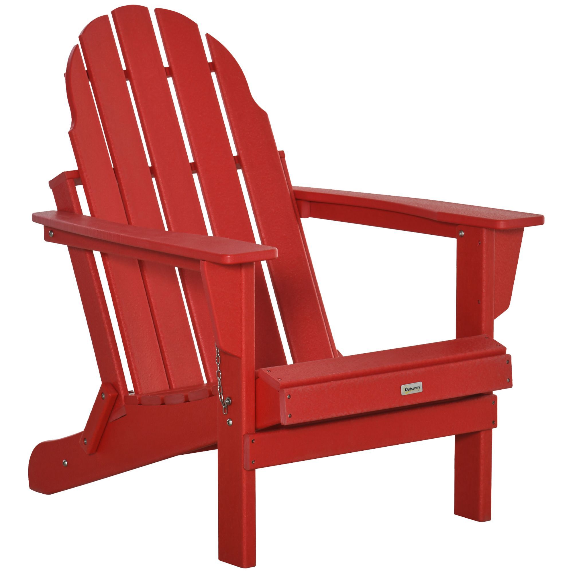Miki Shinly Patio Chairs Stackable Red Wood Frame Stationary Adirondack ...