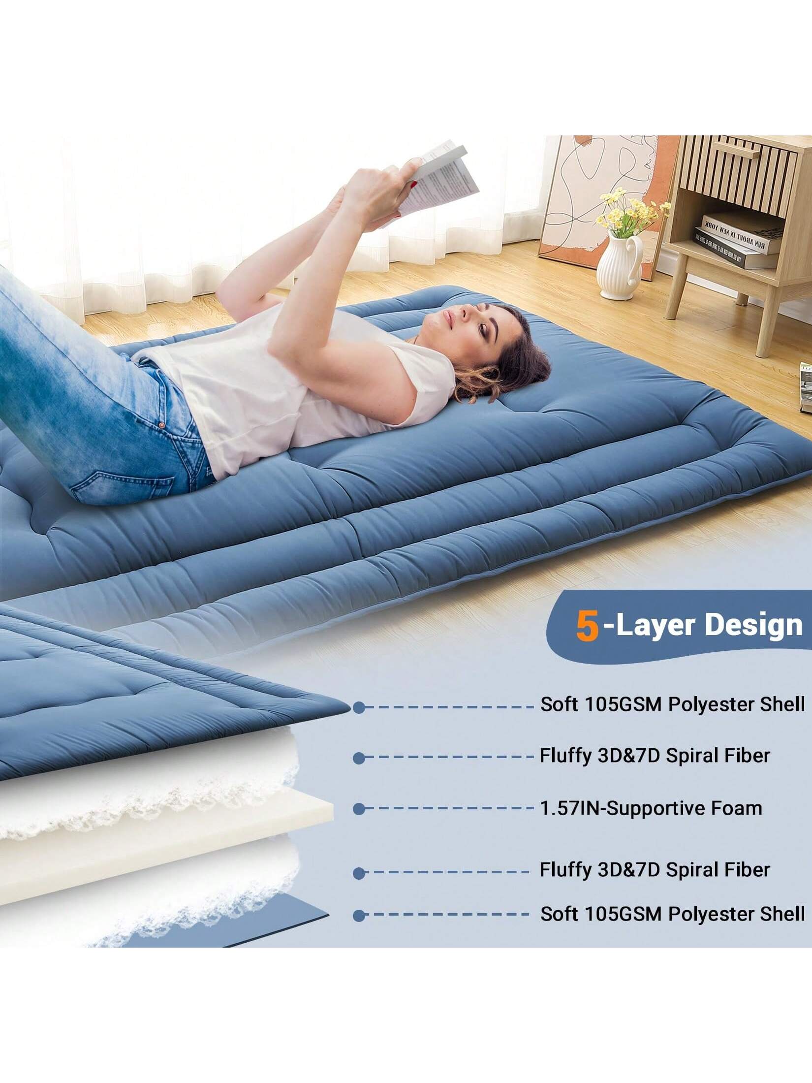 Qeetex Futon Mattress Full Size. Foldable Sleeping Mattress Tatami ...