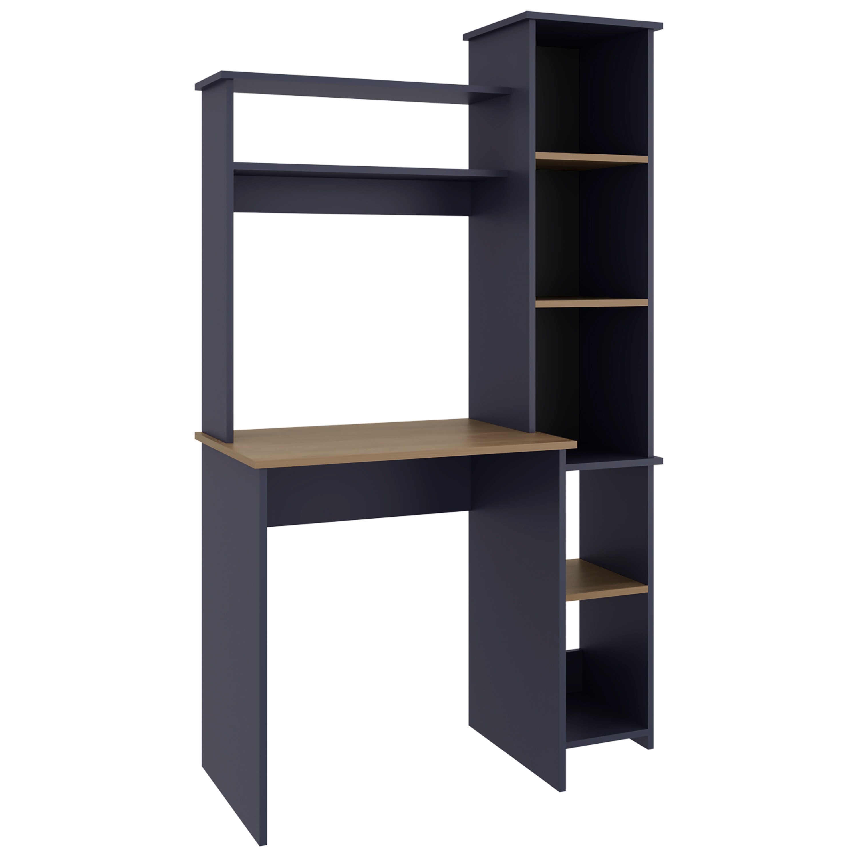 Huluwat Writing Desk Modern Studio or Office Desk Two Superior Shelves ...
