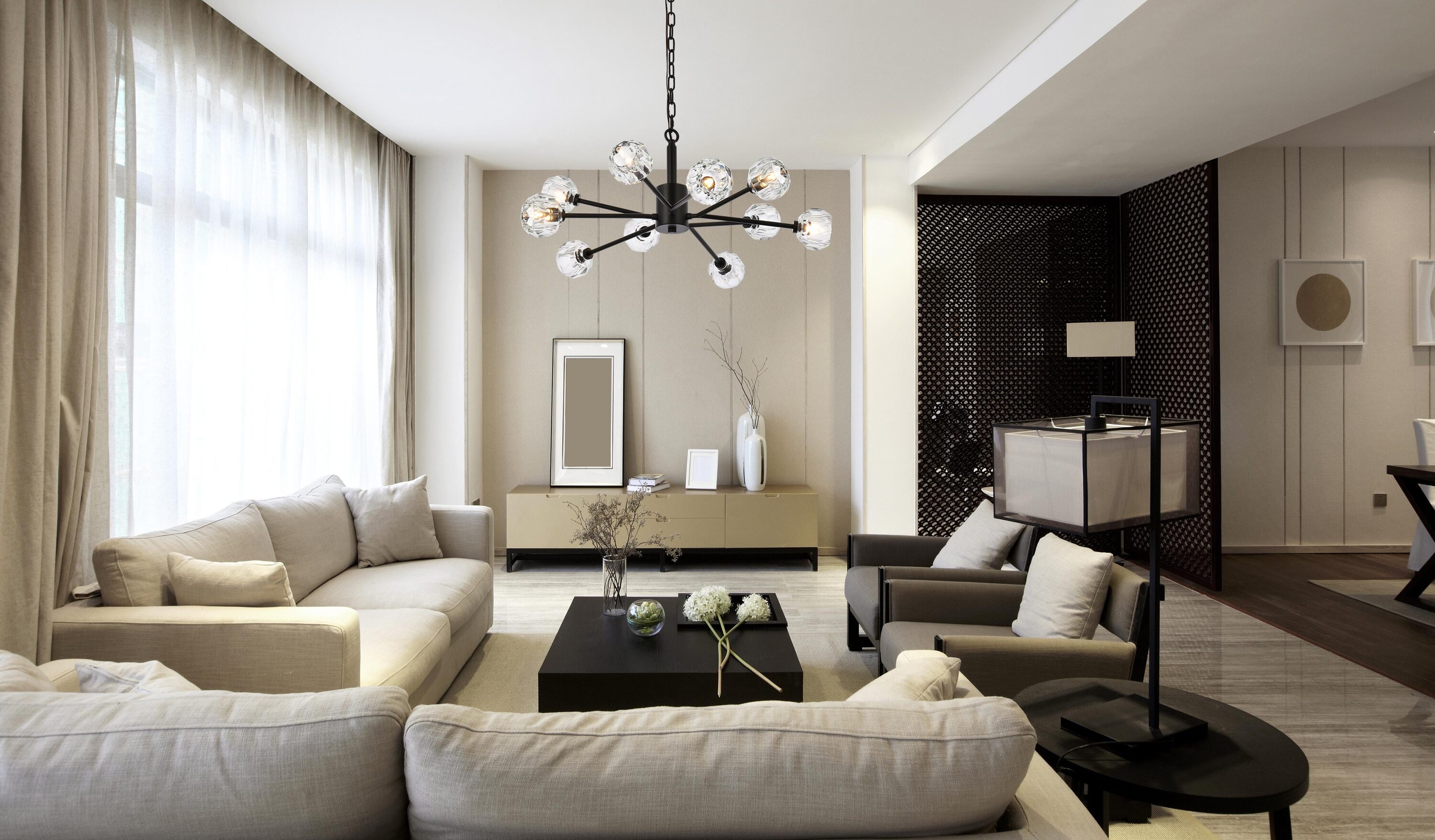 Elegant Decor Home Furnishing 10 -Light Black Modern/contemporary ...