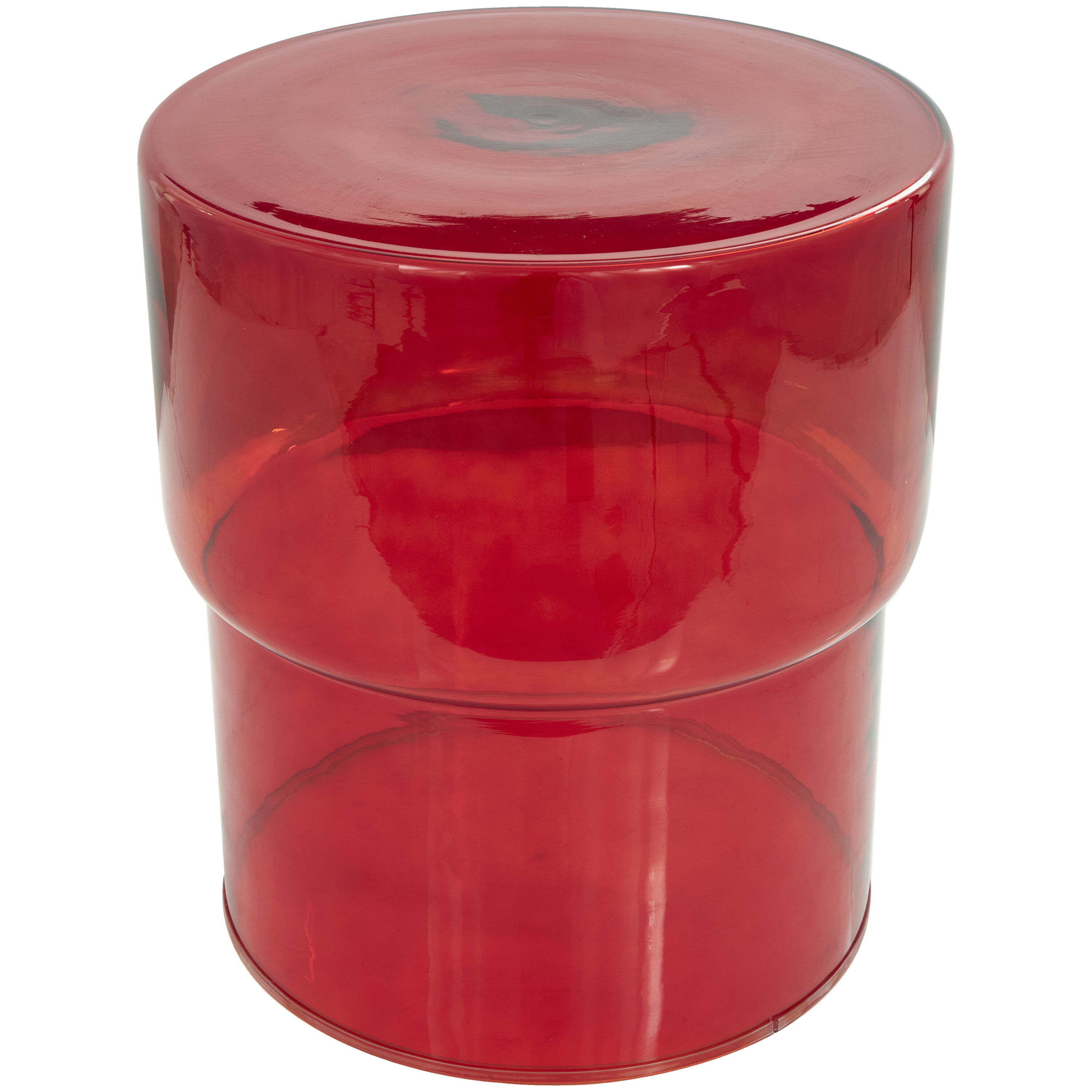 Grayson Lane 16.1-in W x 18.75-in H Red 19" Glass Round Modern End ...
