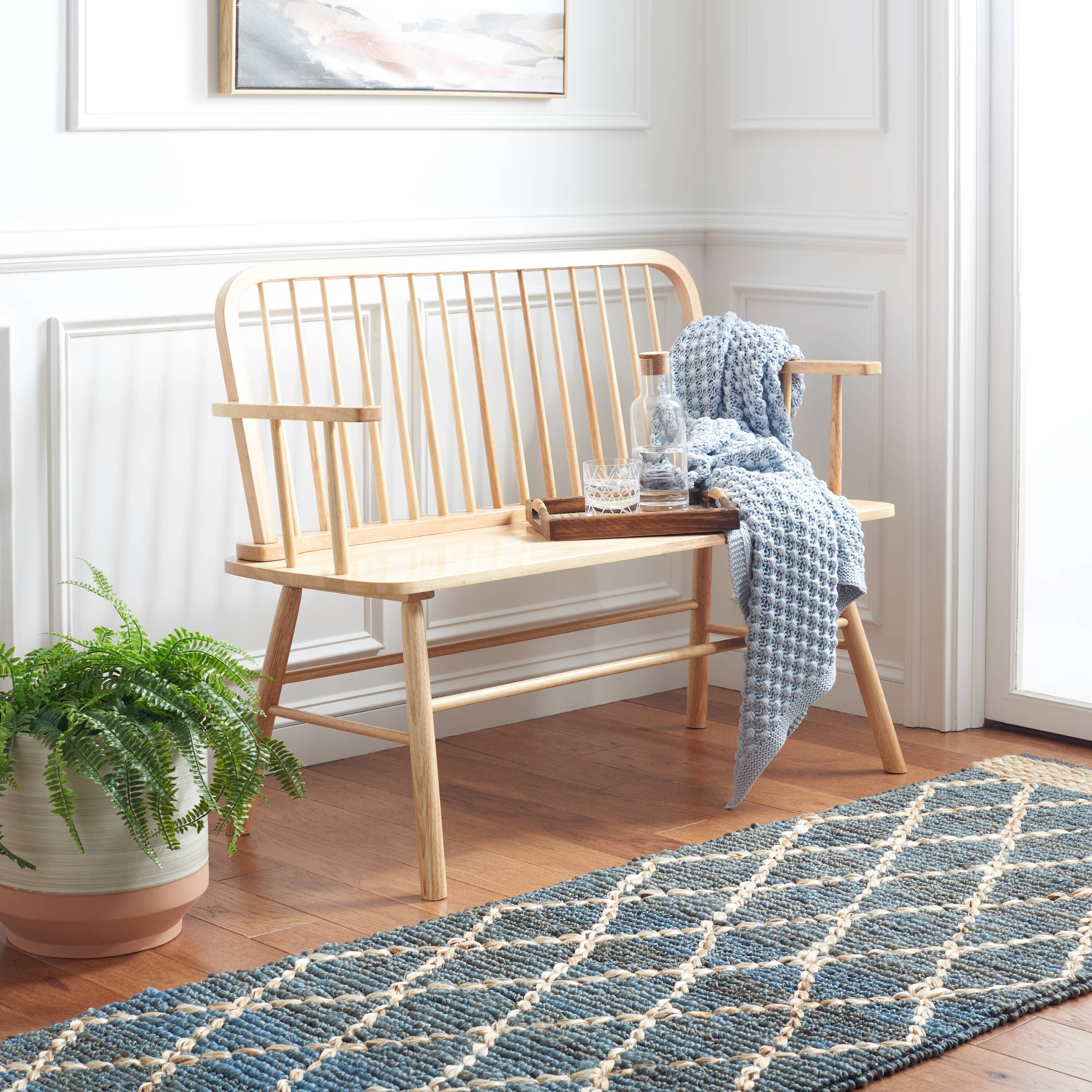 Safavieh Casual Natural Accent Bench 46.7 Inches x 19 Inches x 35.2 Inches in the Benches department at Lowes