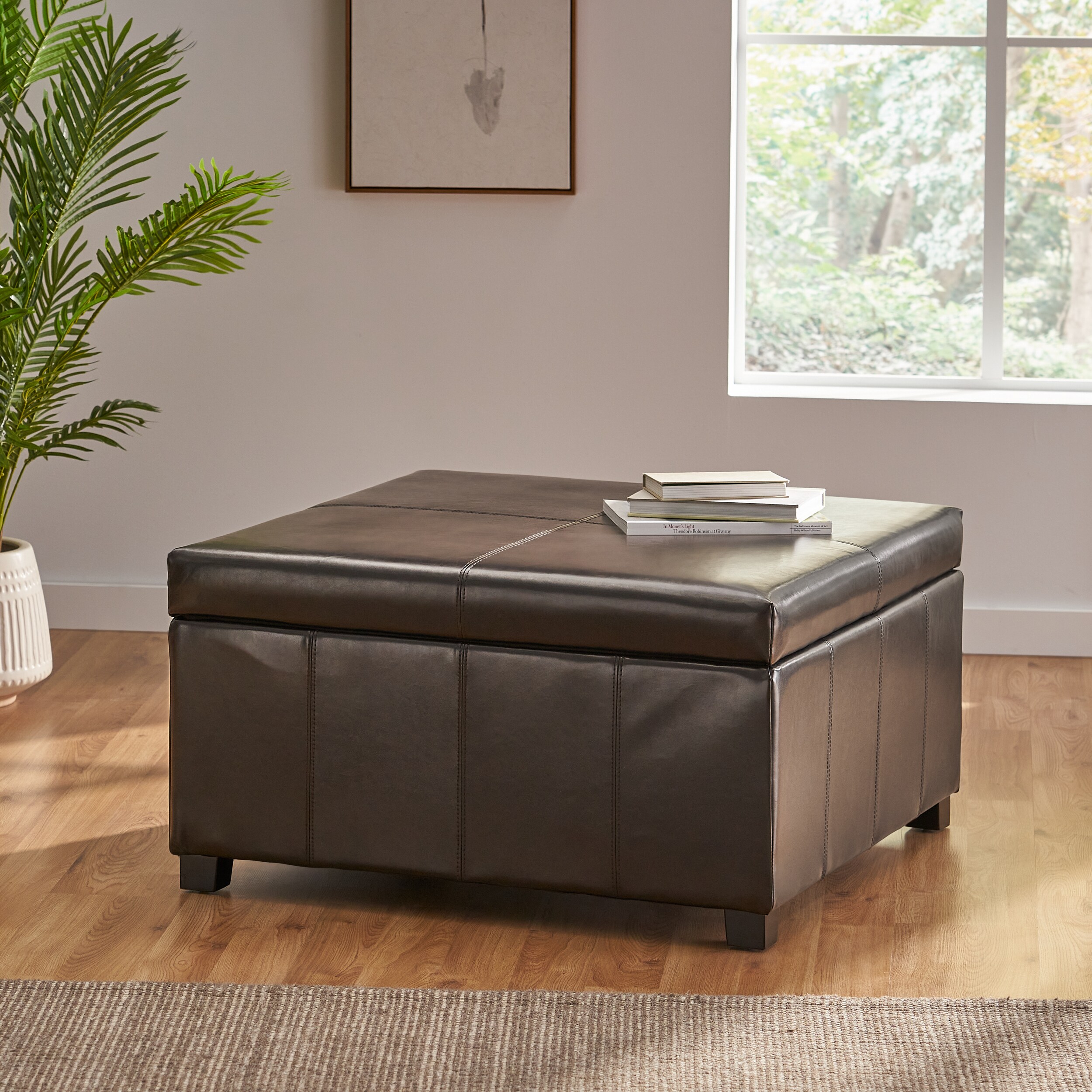 Christopher Knight Home Bonded Leather Storage Ottoman-Espresso in the ...