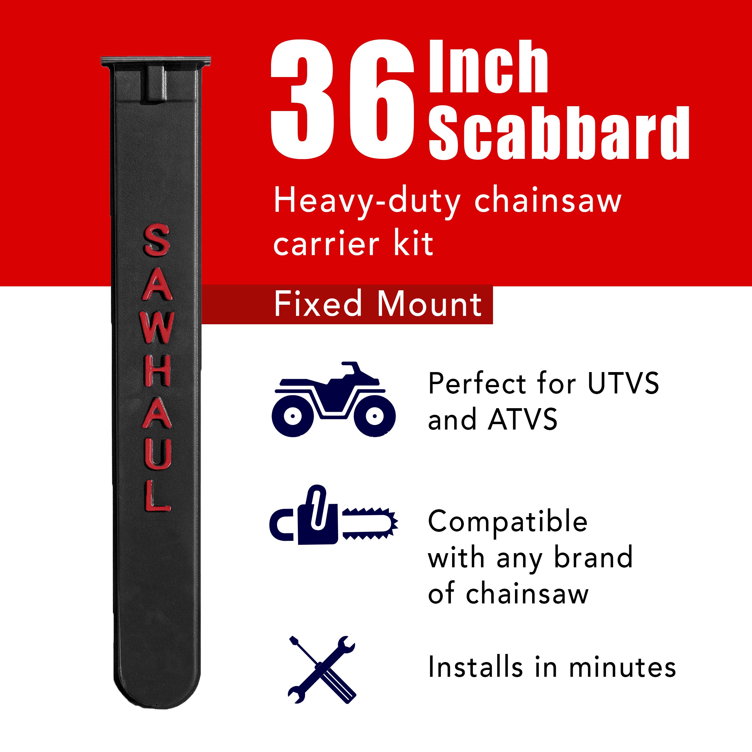 GearHaul SawHaul Fixed Mount for Tubing and ROPS with 36 inch Red ...