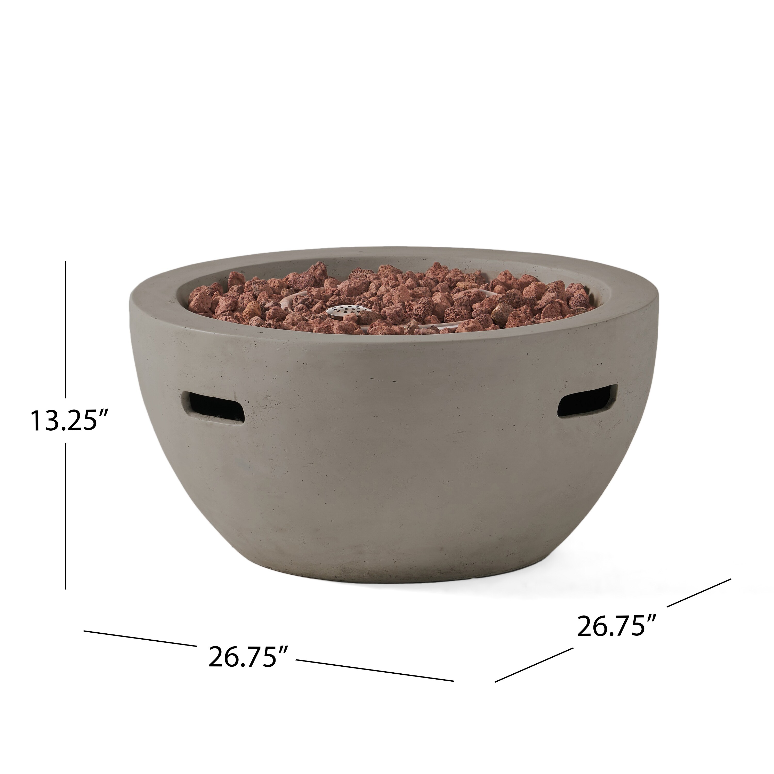 Huluwat 27 Inches Bowl Shaped MGO 40 000 BTU Propane Fire Pit Light ...