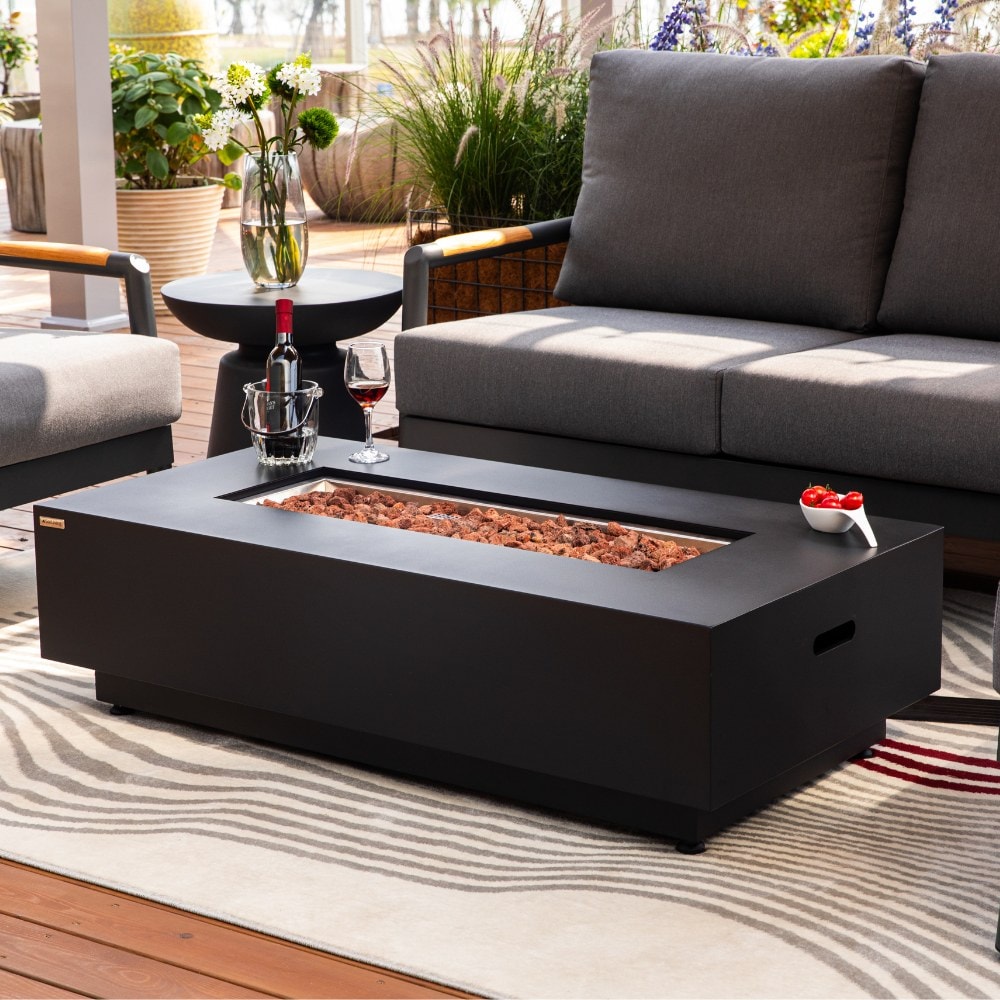 Sol Living 50000 -BTU Black - Rectangle - 50" x 26" Steel Liquid ...