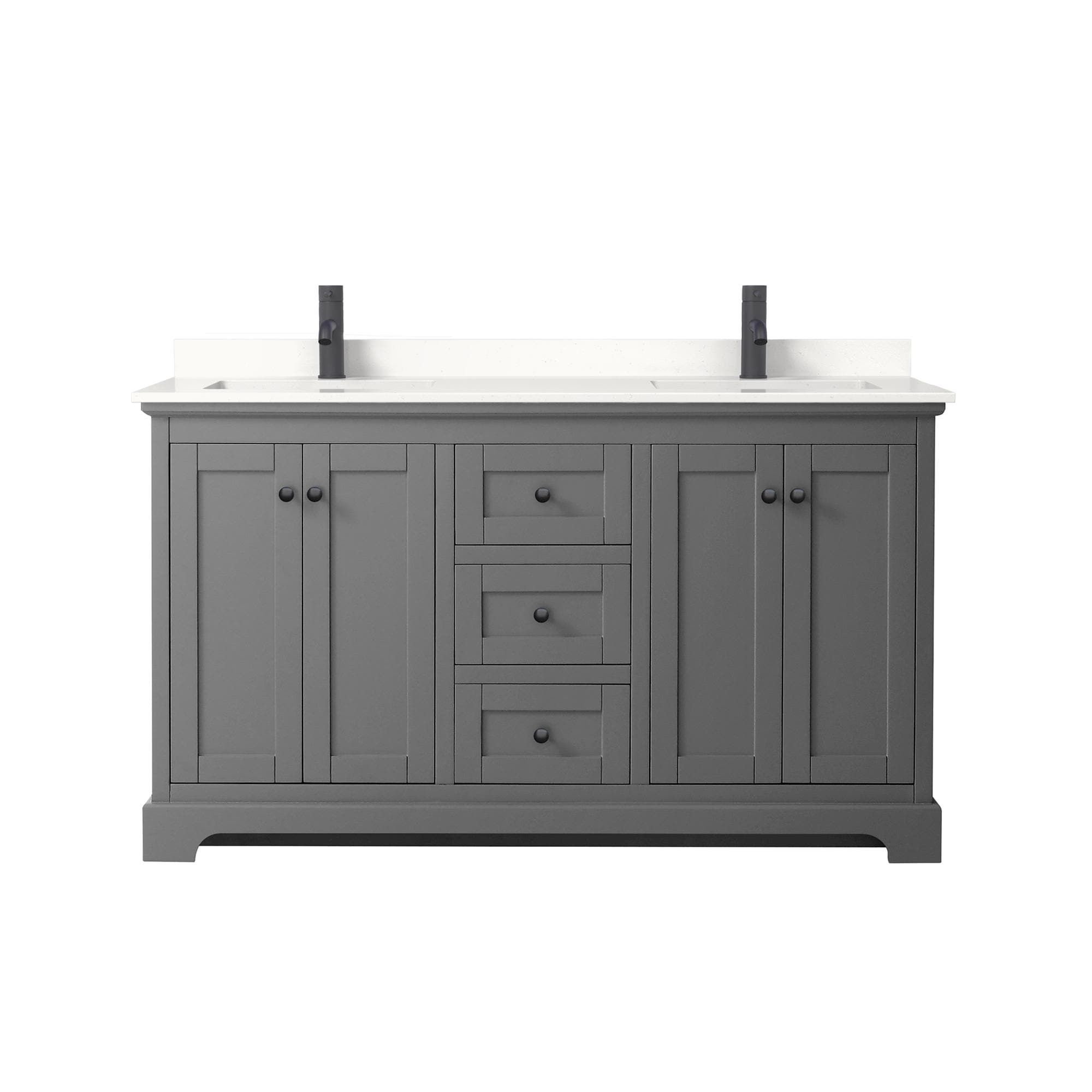 Wyndham Collection Avery 60-in Dark Gray Undermount Double Sink ...