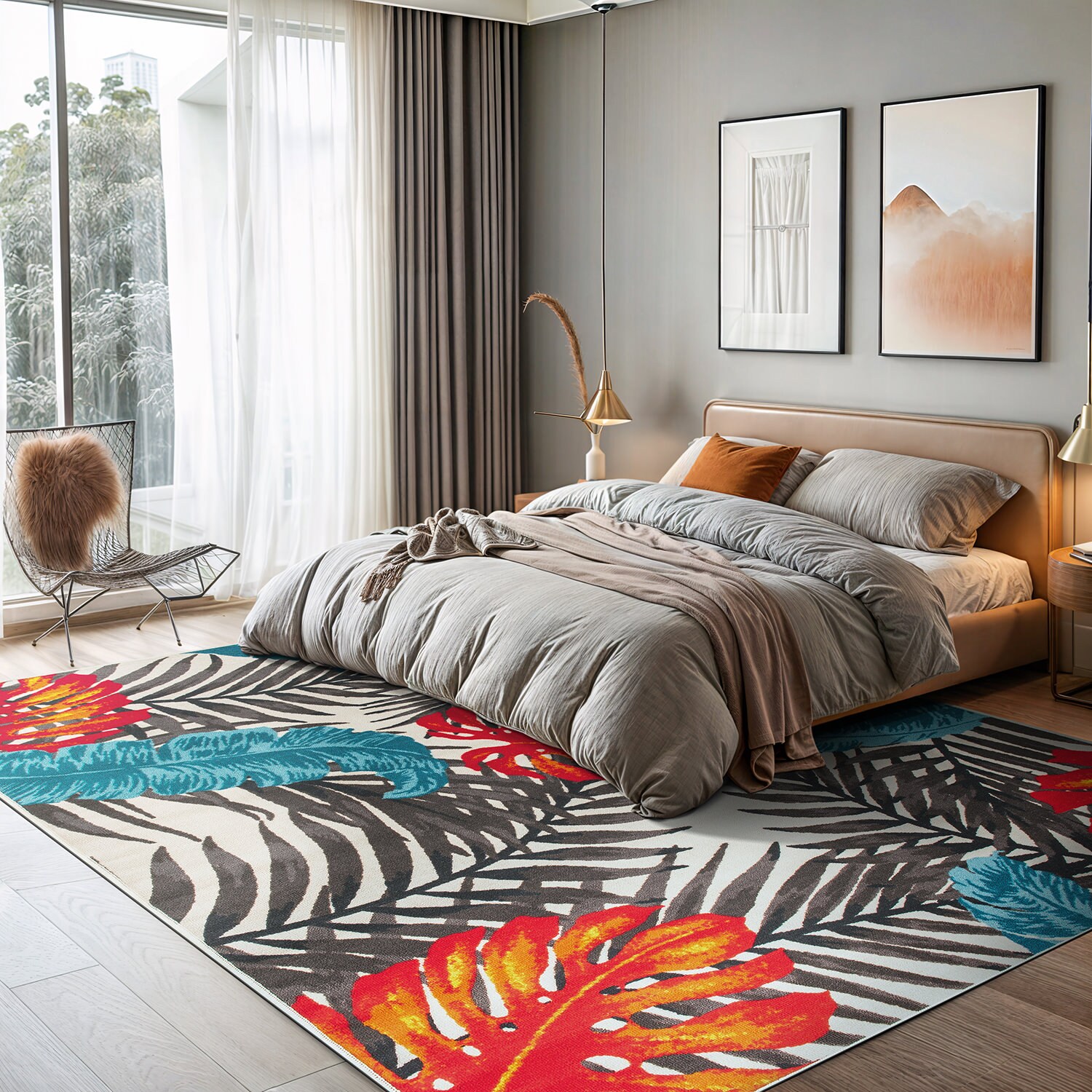 World Rug Gallery Skyler 8 x 10 (ft) Nylon Multi Rectangular Indoor ...