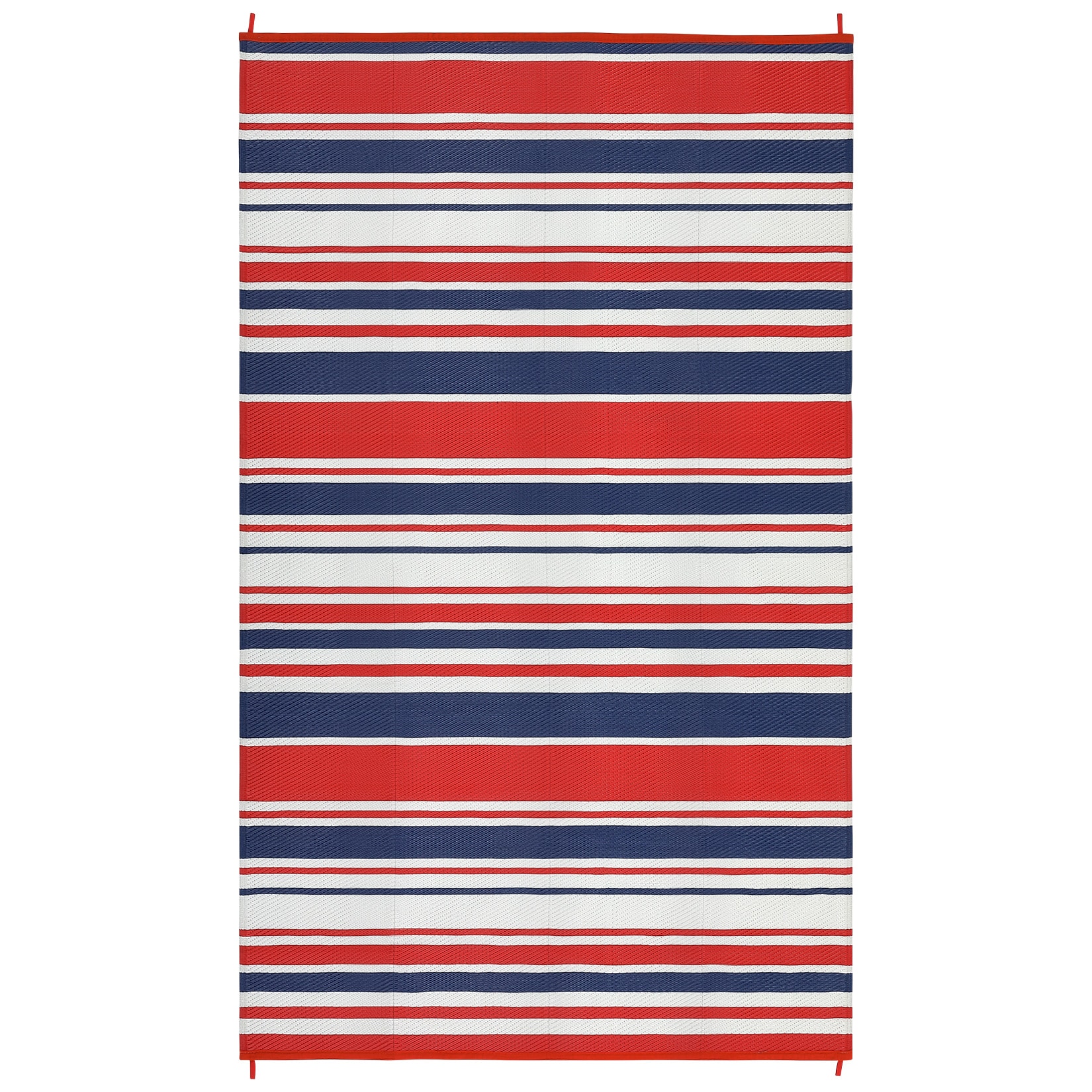 IdealHouse 9 x 18 ft Red Dark Blue White Plastic Rectangular Area Rug ...