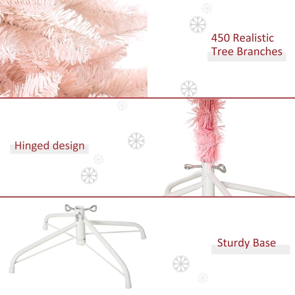 Upsimples Pink Christmas Tree 450 Realistic PVC Tips Auto Open Branches ...