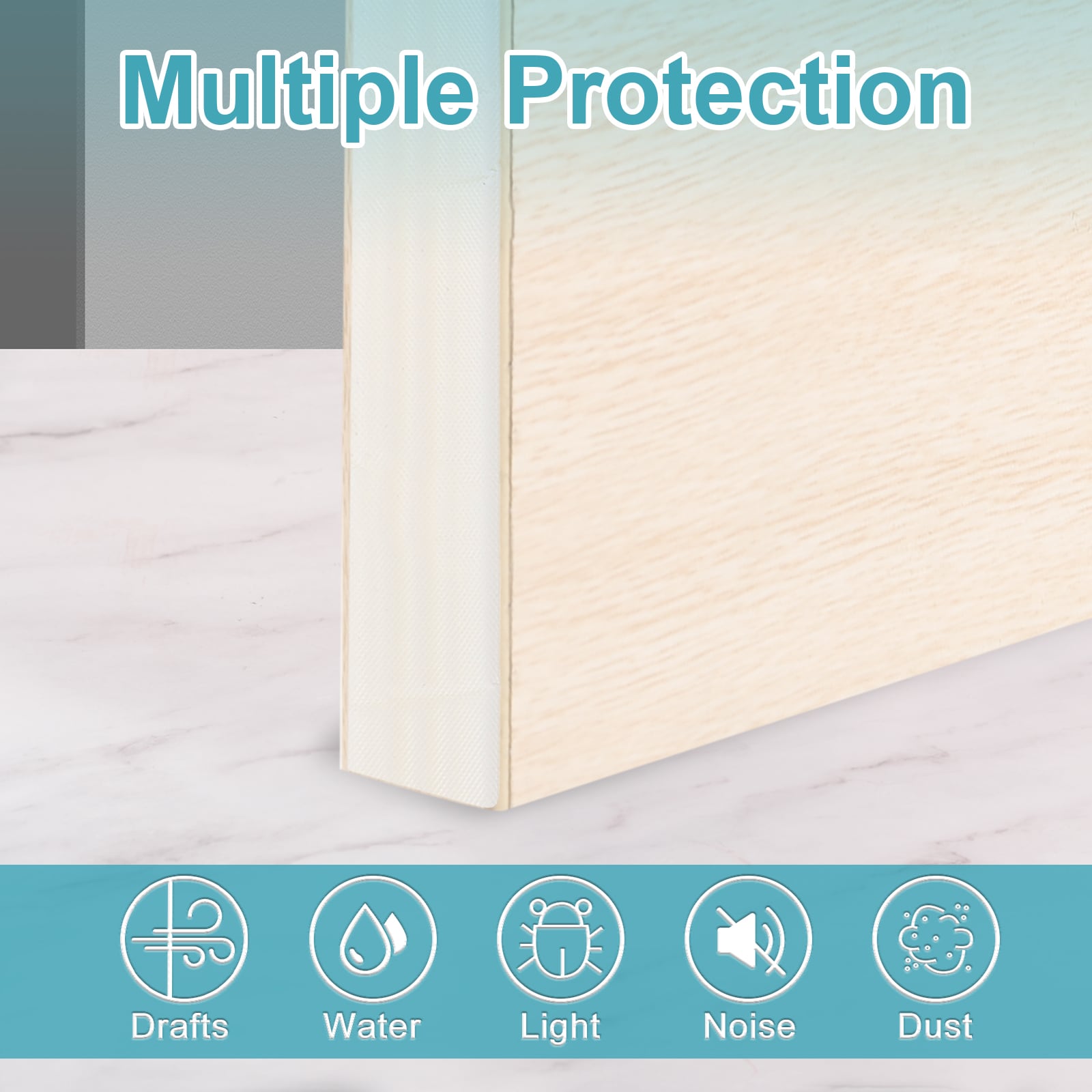 Unique Bargains Weather Stripping Door Seal 20-Foot Self-Adhesive PU ...