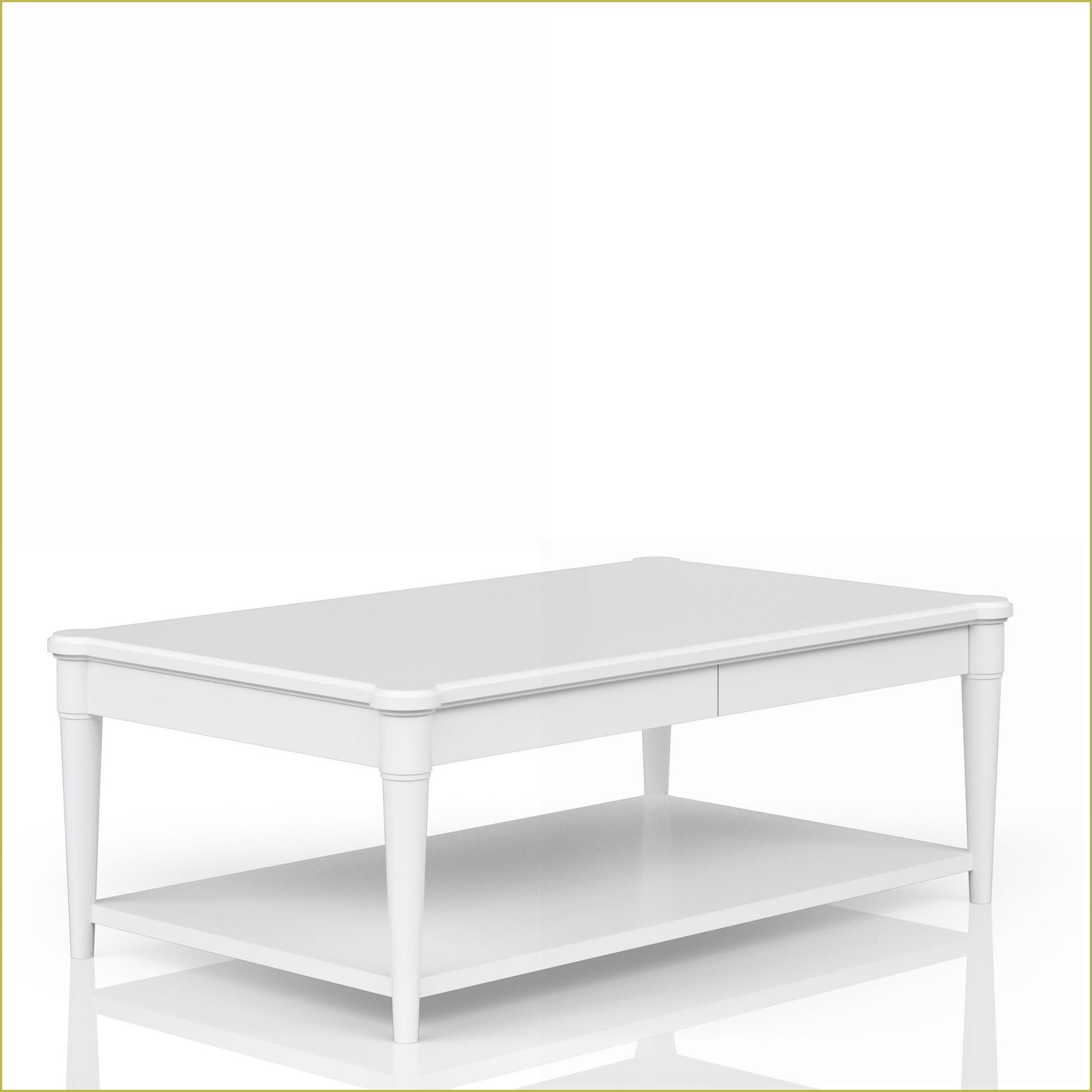 Watnature White Transitional Casual Coffee Table with 2 Storage Drawers ...