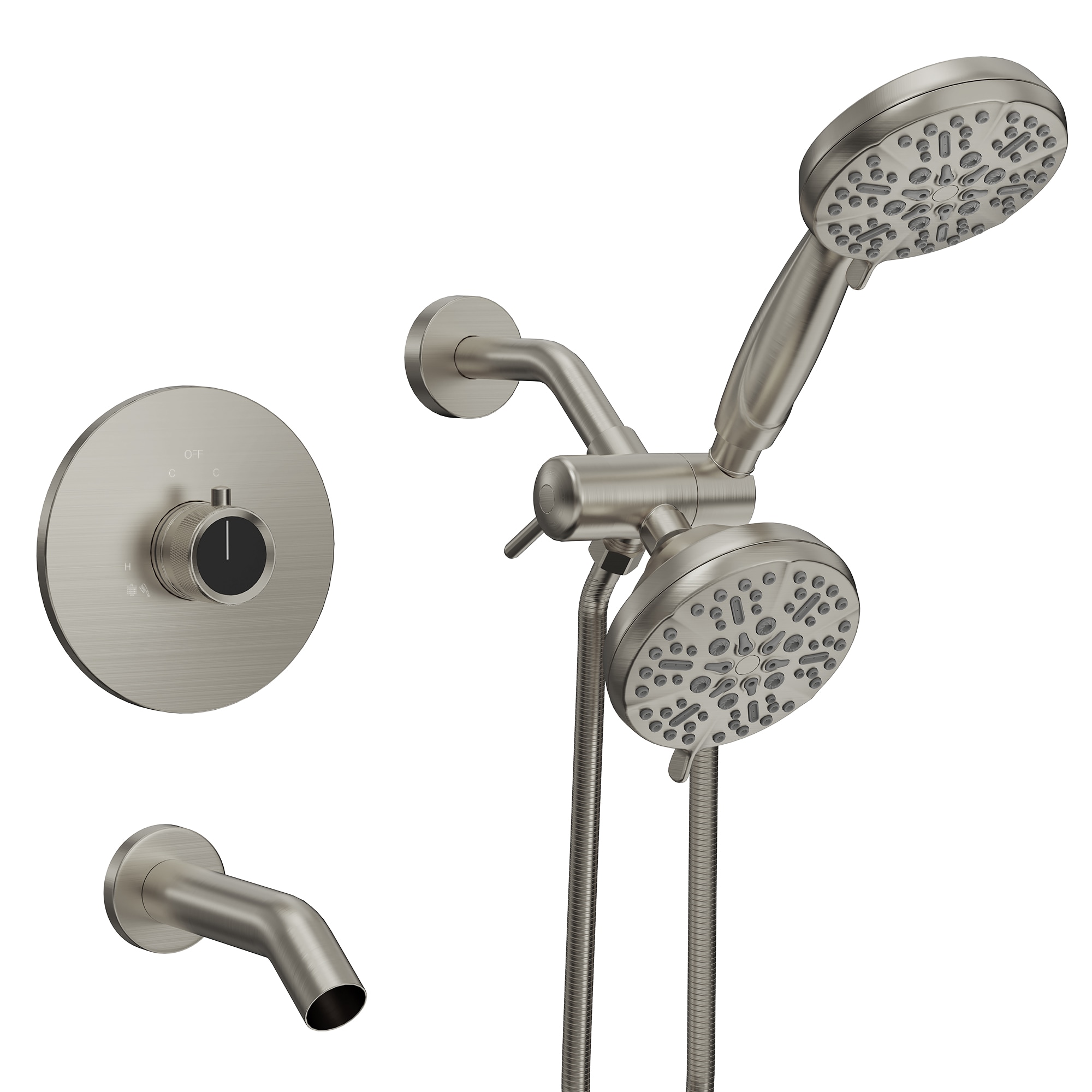 GRANDJOY 2-Spray 5 in. Wall Mount Tub and Shower Faucet with Single ...