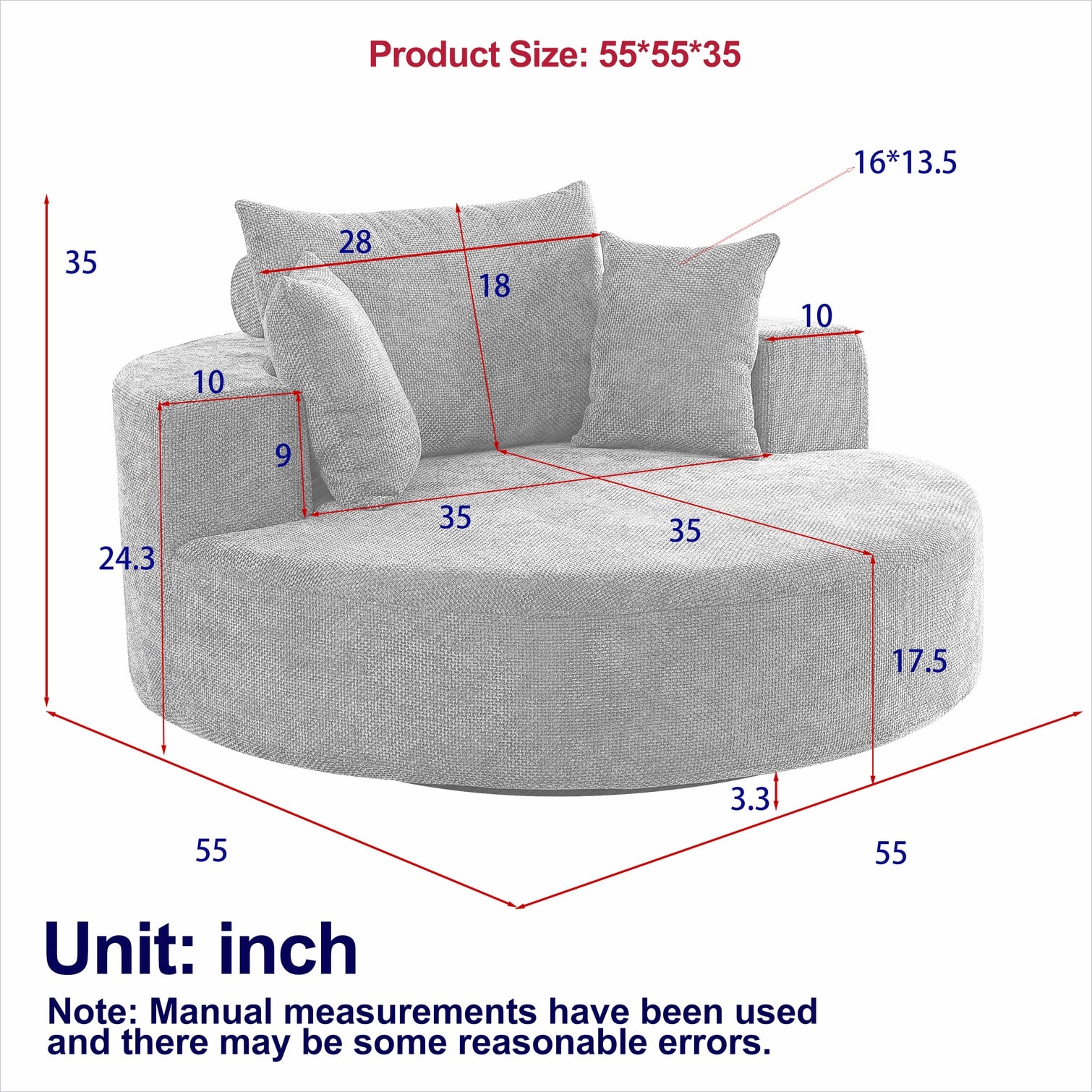 Naturefalls 55 ft Sage Green Chenille Foam 360 Swivel Single Sleeper ...