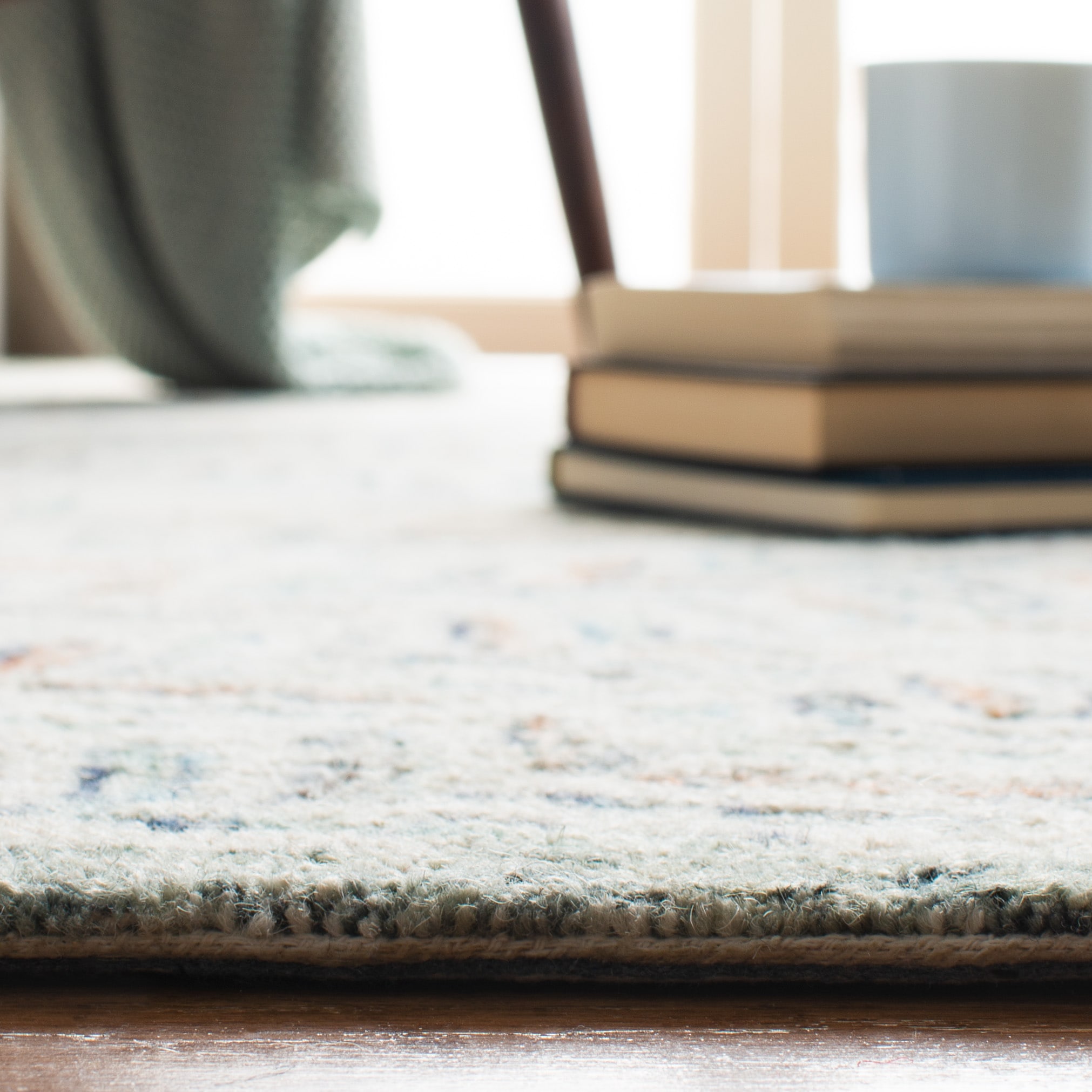 Safavieh Capri 10 x 14 (ft) Tufted Wool Ivory/Blue Rectangular Indoor ...