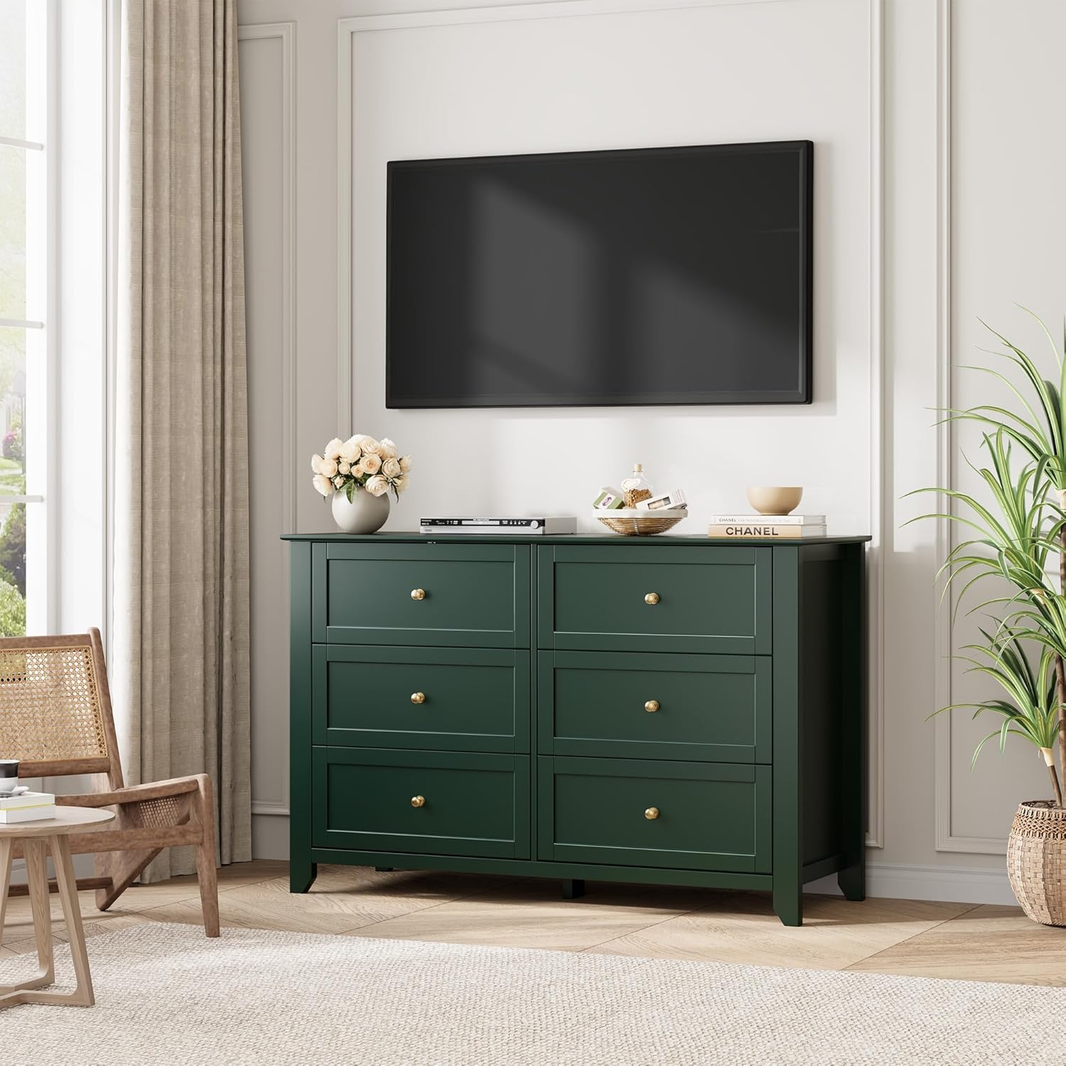 Garvee 6 Drawer Dresser for Bedroom Large Dresser with Deep Drawers and ...