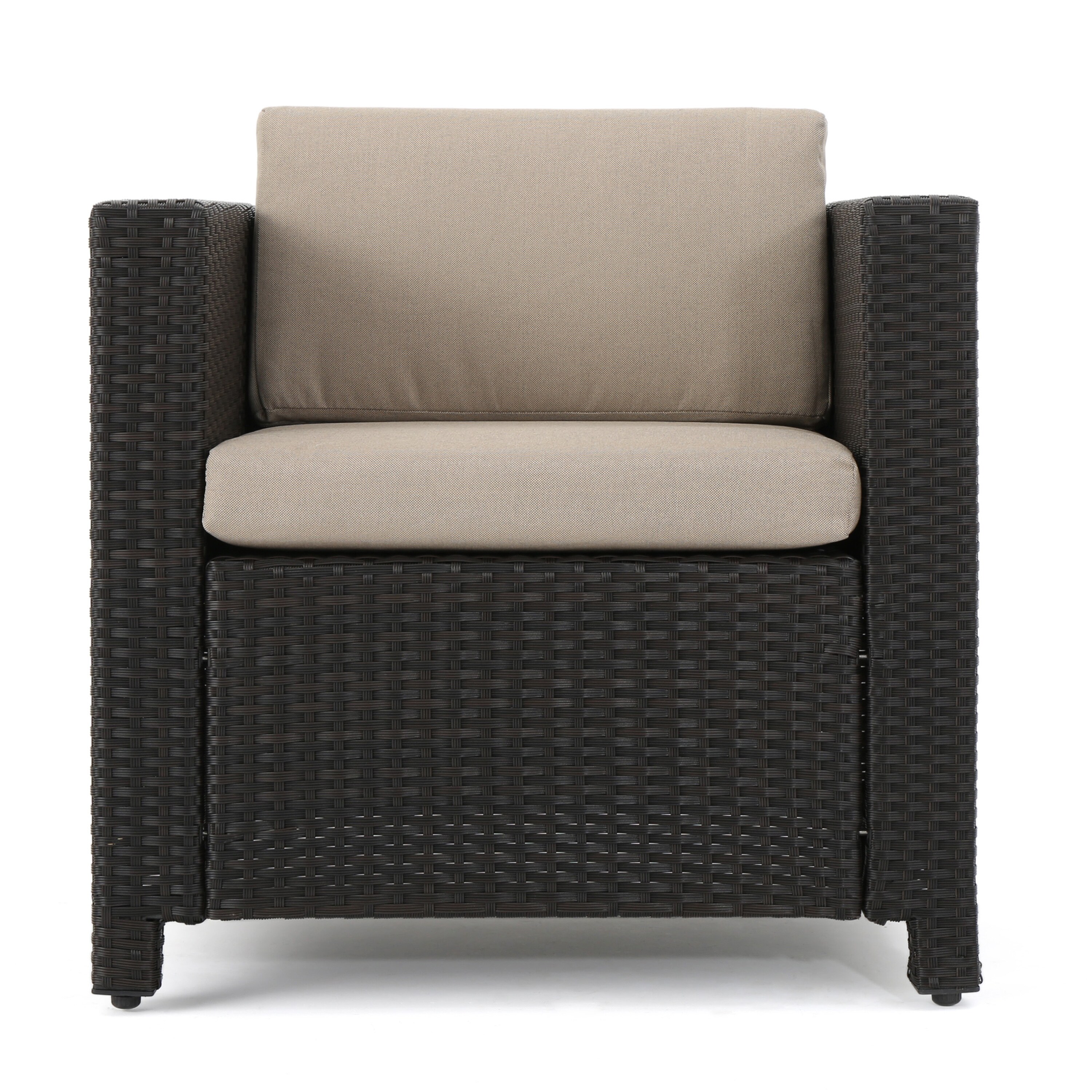 Christopher Knight Home Puerta Wicker Iron Outdoor 5 piece Chat Set ...