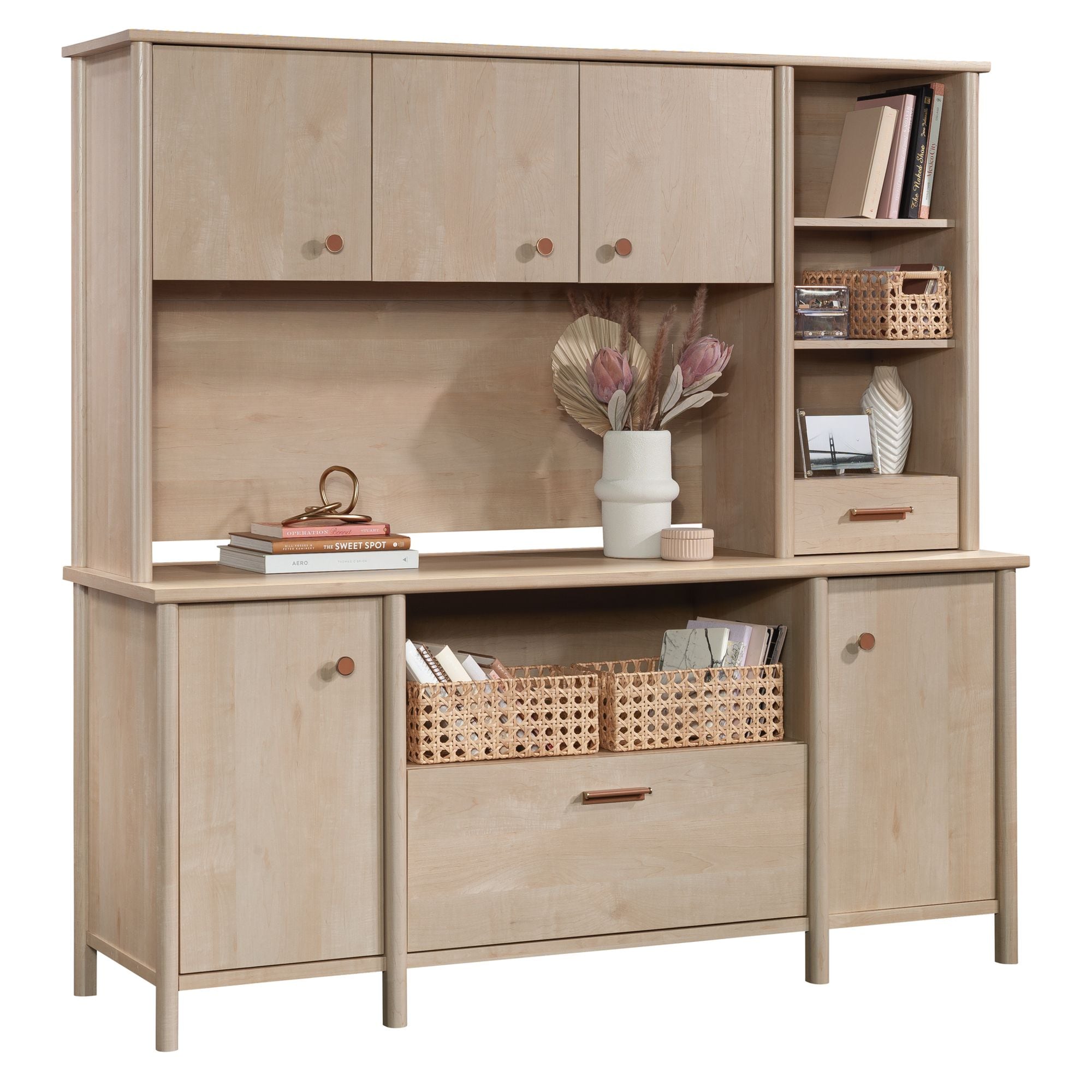 Sauder Whitaker Point Commercial Office Hutch Natural Maple finish in ...