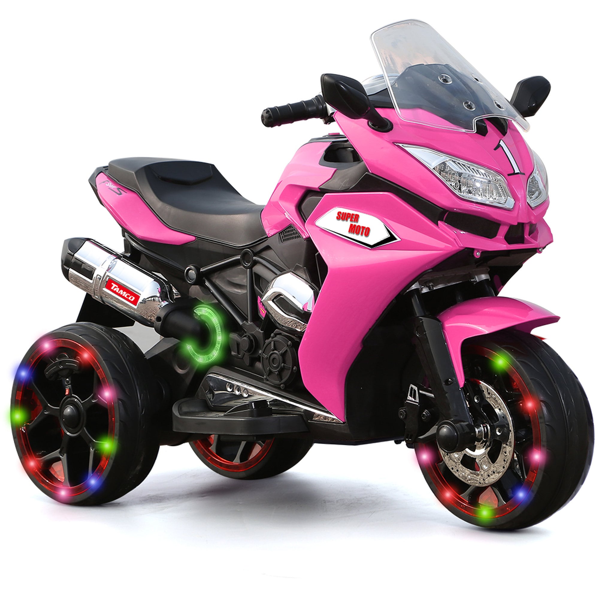 Afoxsos 12V Kids Electric Motorcycle 3 Wheel Ride On Motorcycle with ...