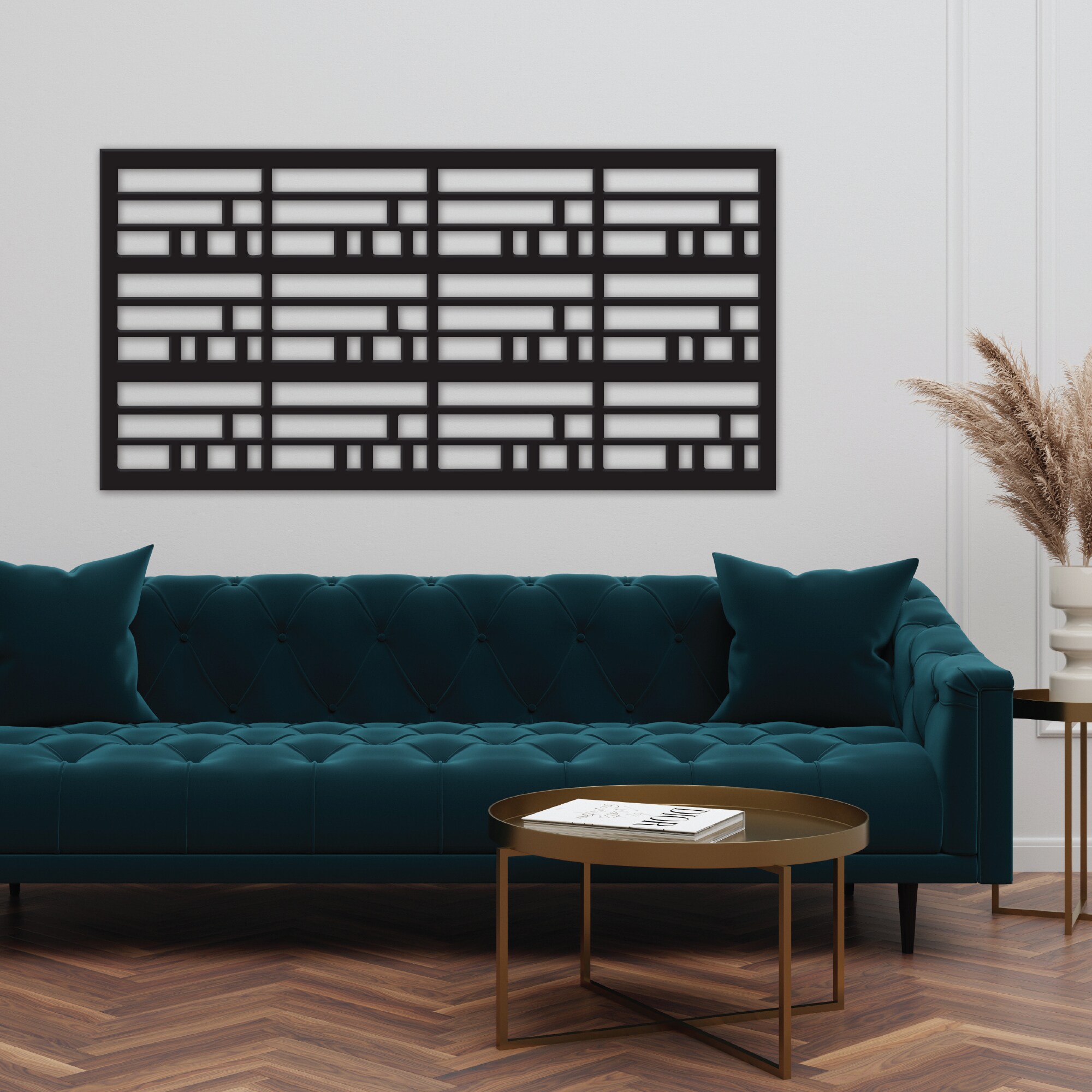 Style Selections 24-in x 4-ft Wright Black Polypropylene Decorative ...