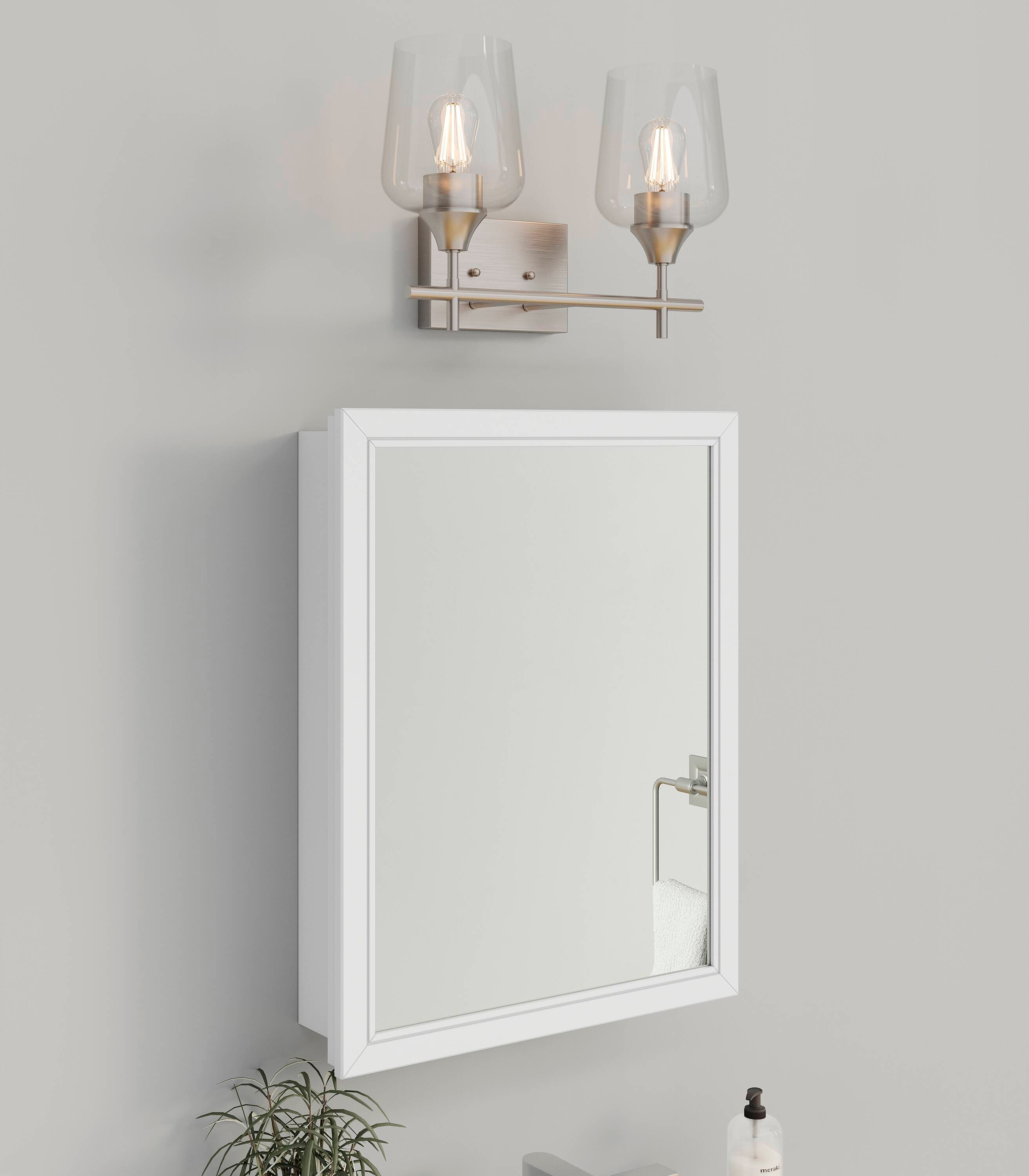 Style Selections 20-in x 25.5-in Surface/Recessed Mount True White ...