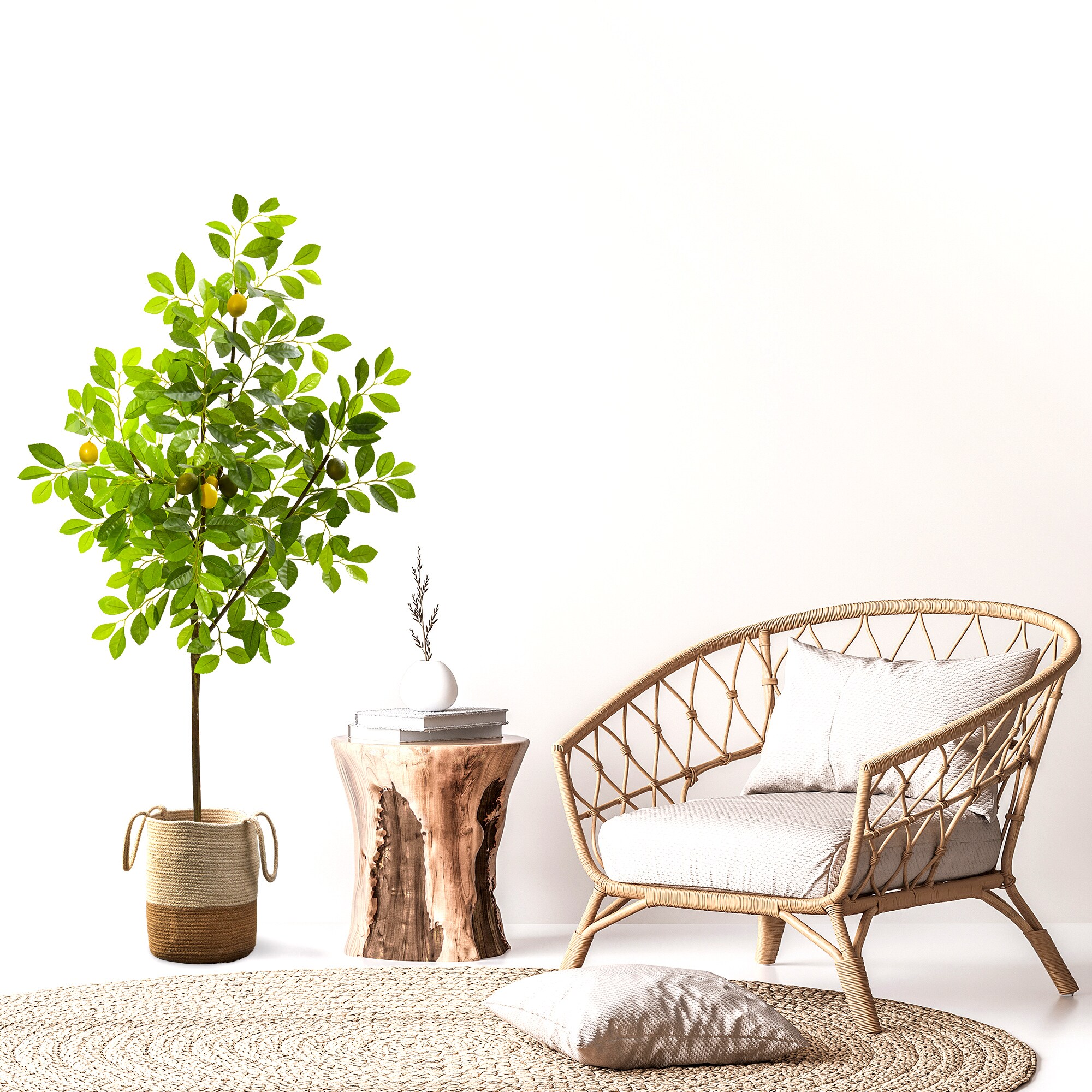 Nearly Natural 61-in Green Indoor Silk Artificial Tree in the ...