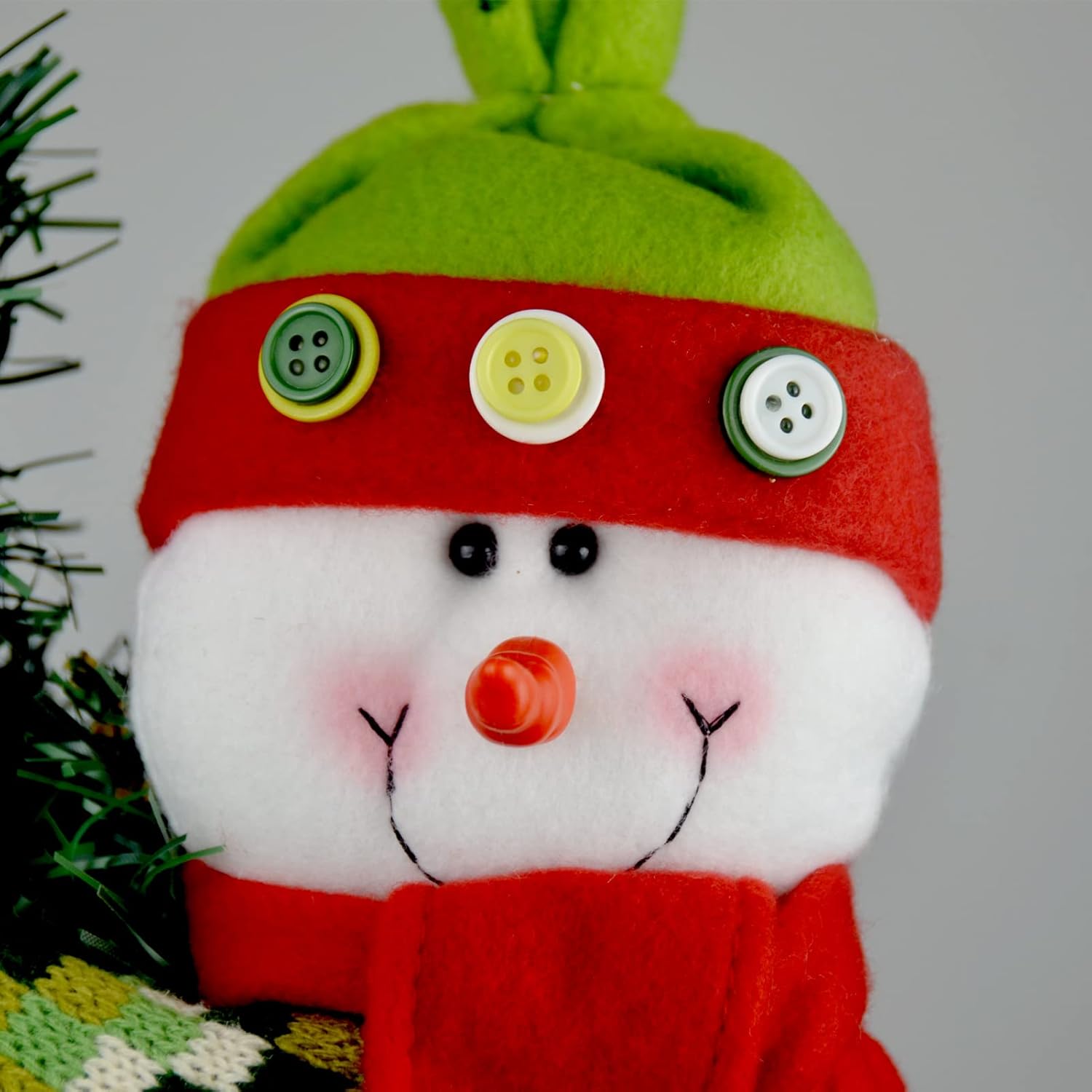 Etokfoks Snowman Christmas Tree Topper 13 in x 10.5 in Plush Holiday ...
