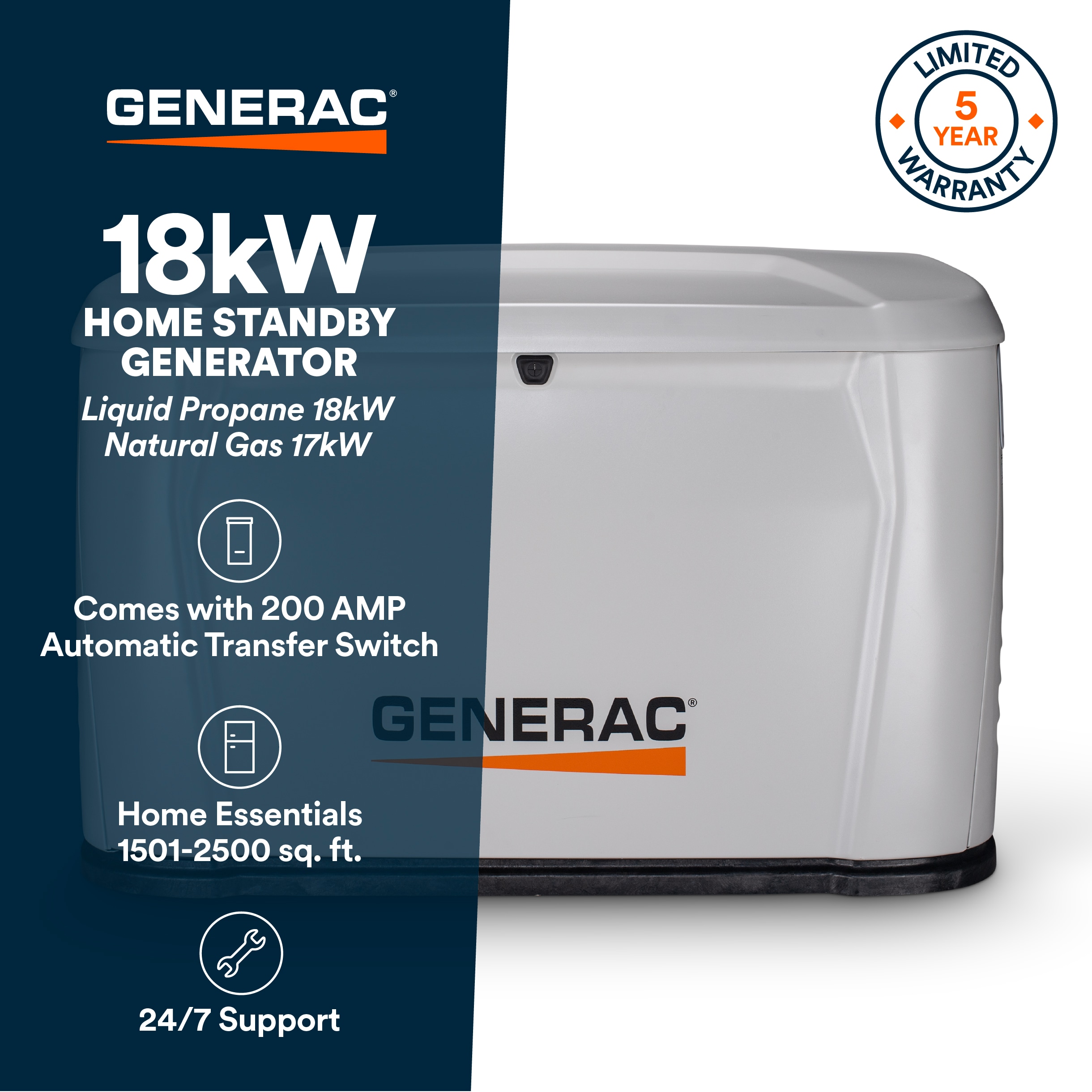 Generac Next Generation 18000 -Watt Dual Fuel (Liquid Propane/Natural ...