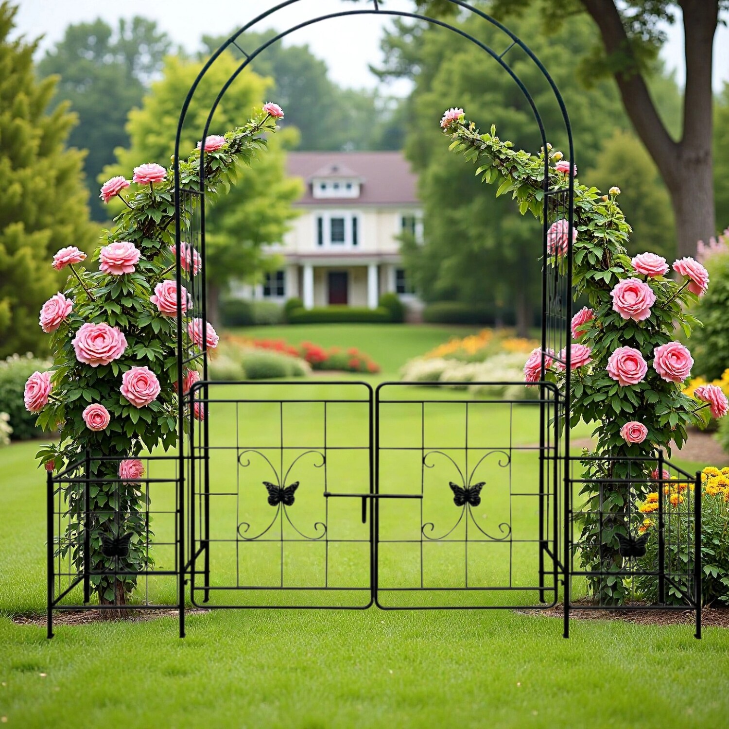 Streamdale Furniture Streamdale Metal Garden Arch Arbor Trellis with ...