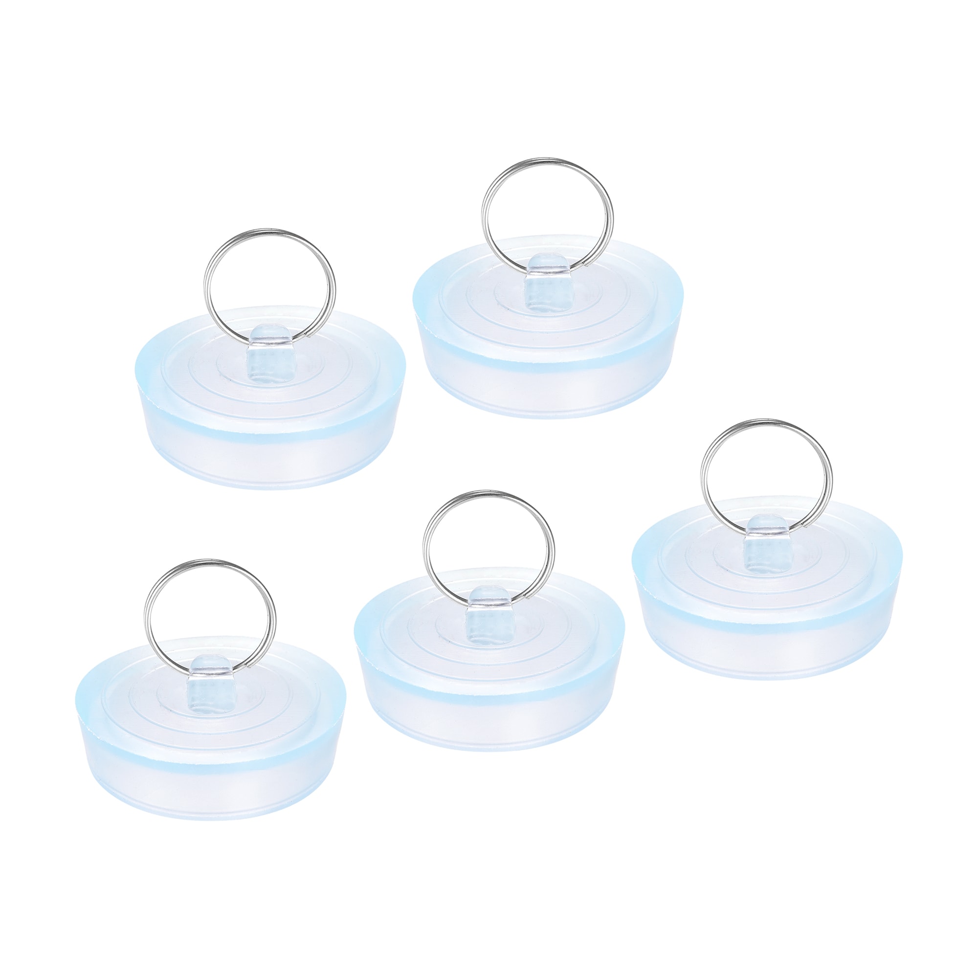 Unique Bargains Rubber Sink Plug 5pcs Clear Drain Stopper Fit 1-7/8 ...