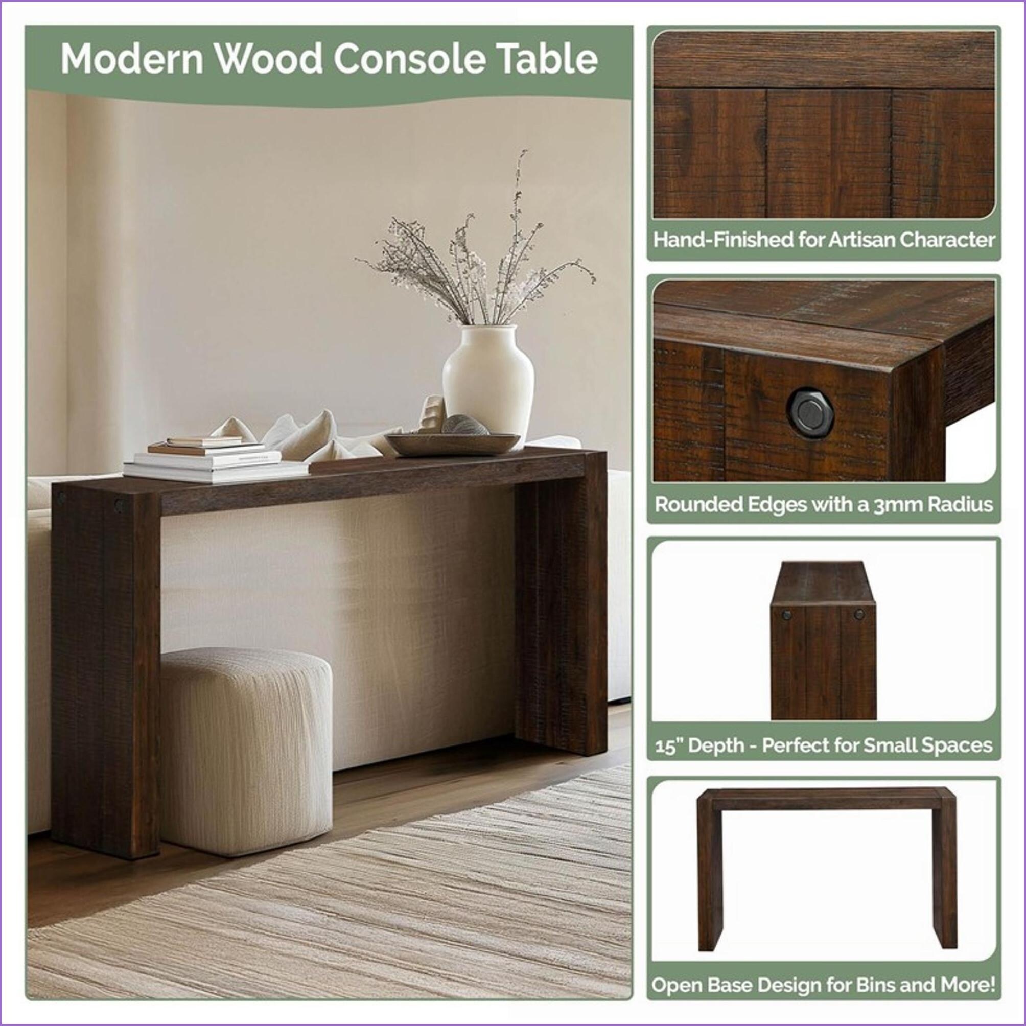 Watnature Tobago Smoke Solid Wood Coffee Table Modern Space Saving ...