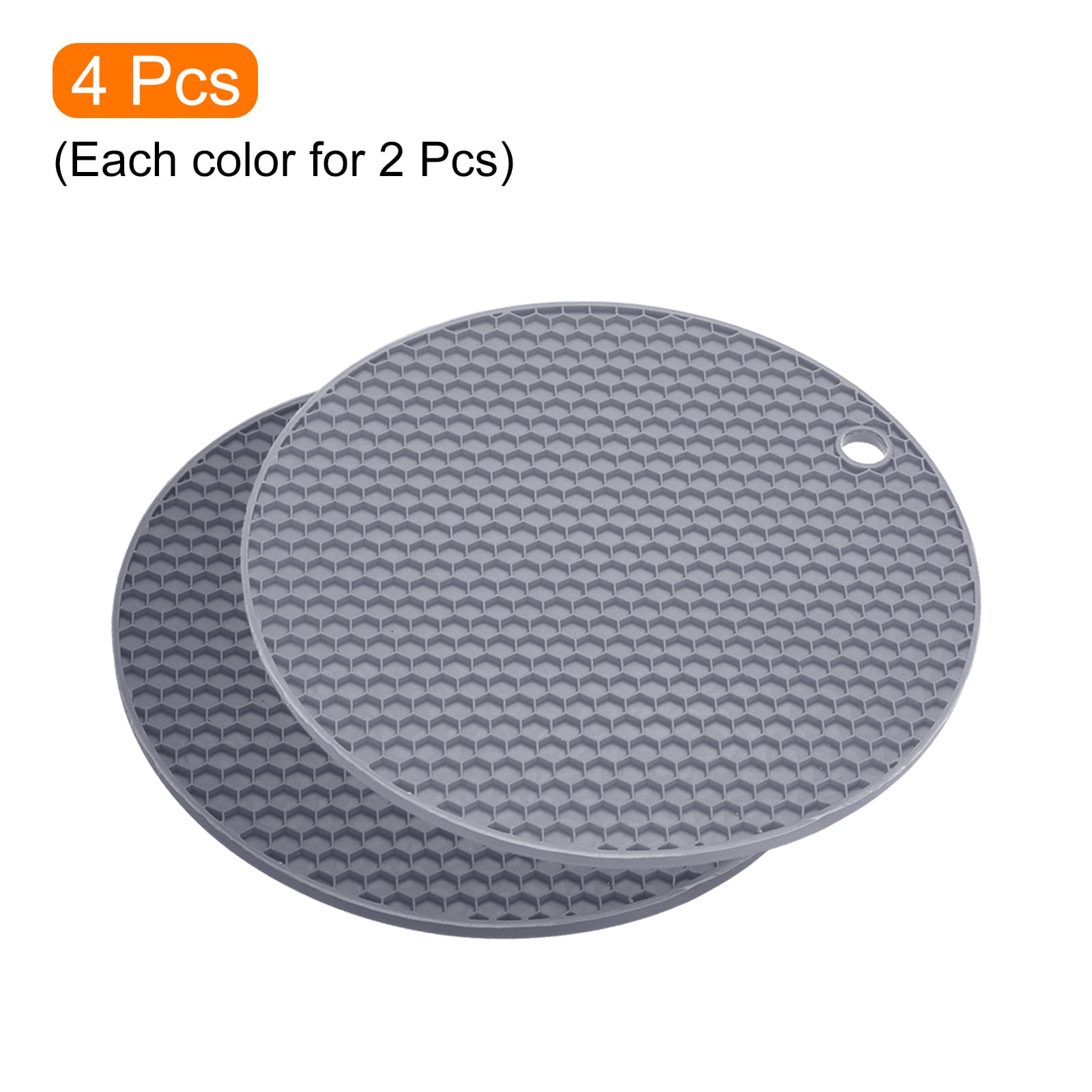 Unique Bargains Microwave Mat 4pcs Silicone Trivets Mat Pot Holder for ...