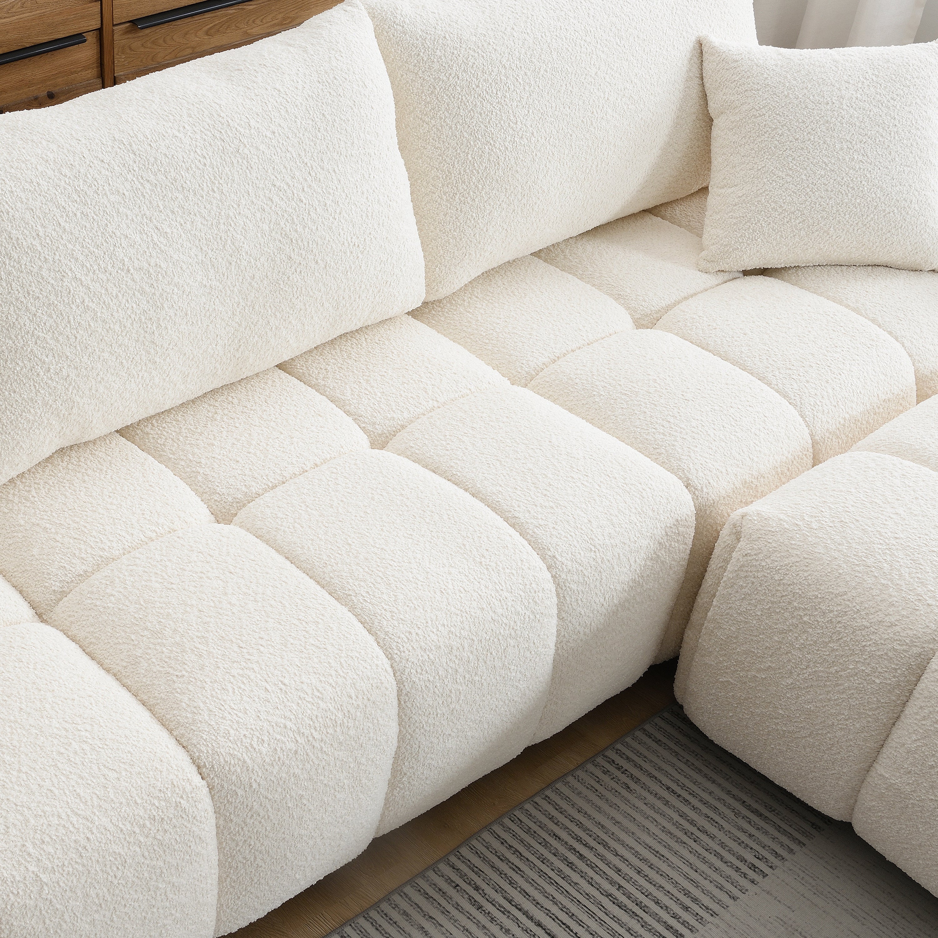 Boyel Living Modular Sectional Sofa L Shape Pull-line Design Boucle ...
