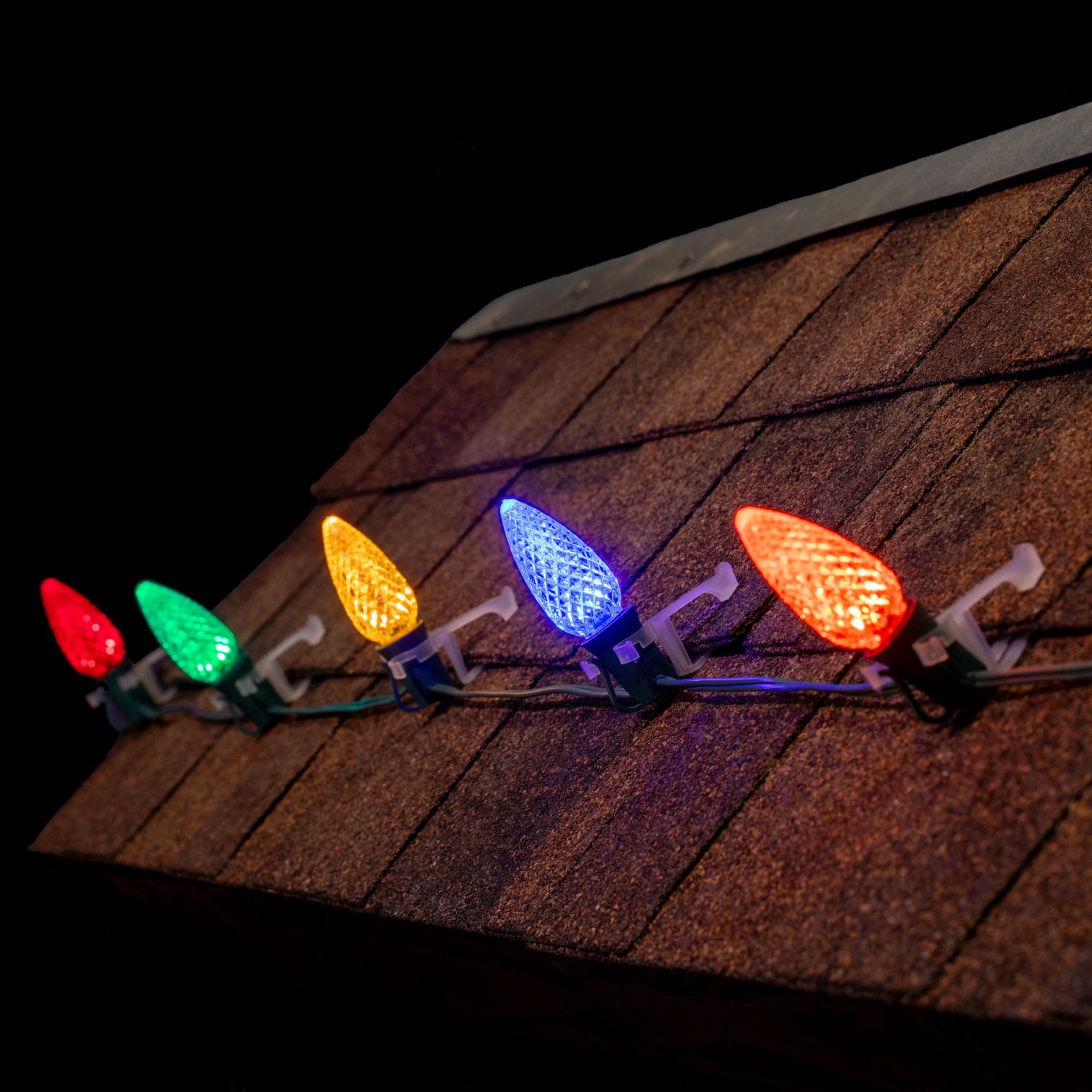 Novelty Lights 25PK Multicolor C9 LED Faceted Christmas Light ...