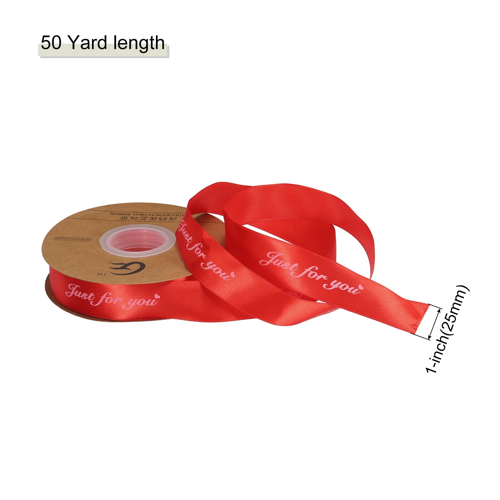 Unique Bargains 1-Inch 50 Yard Wide Satin Ribbon Just for You ...