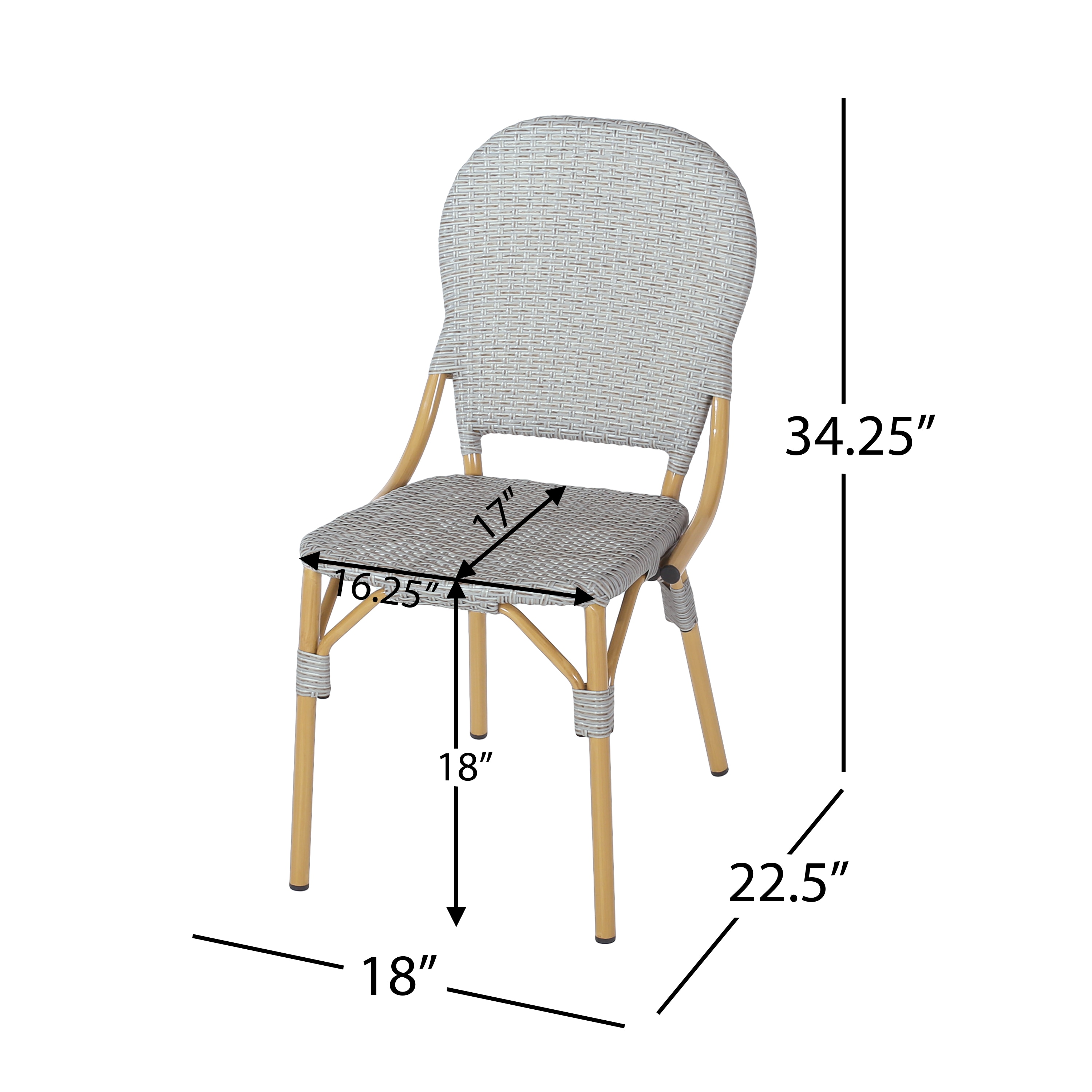 Christopher Knight Home Monroe Outdoor French Bistro Dining Chairs With ...