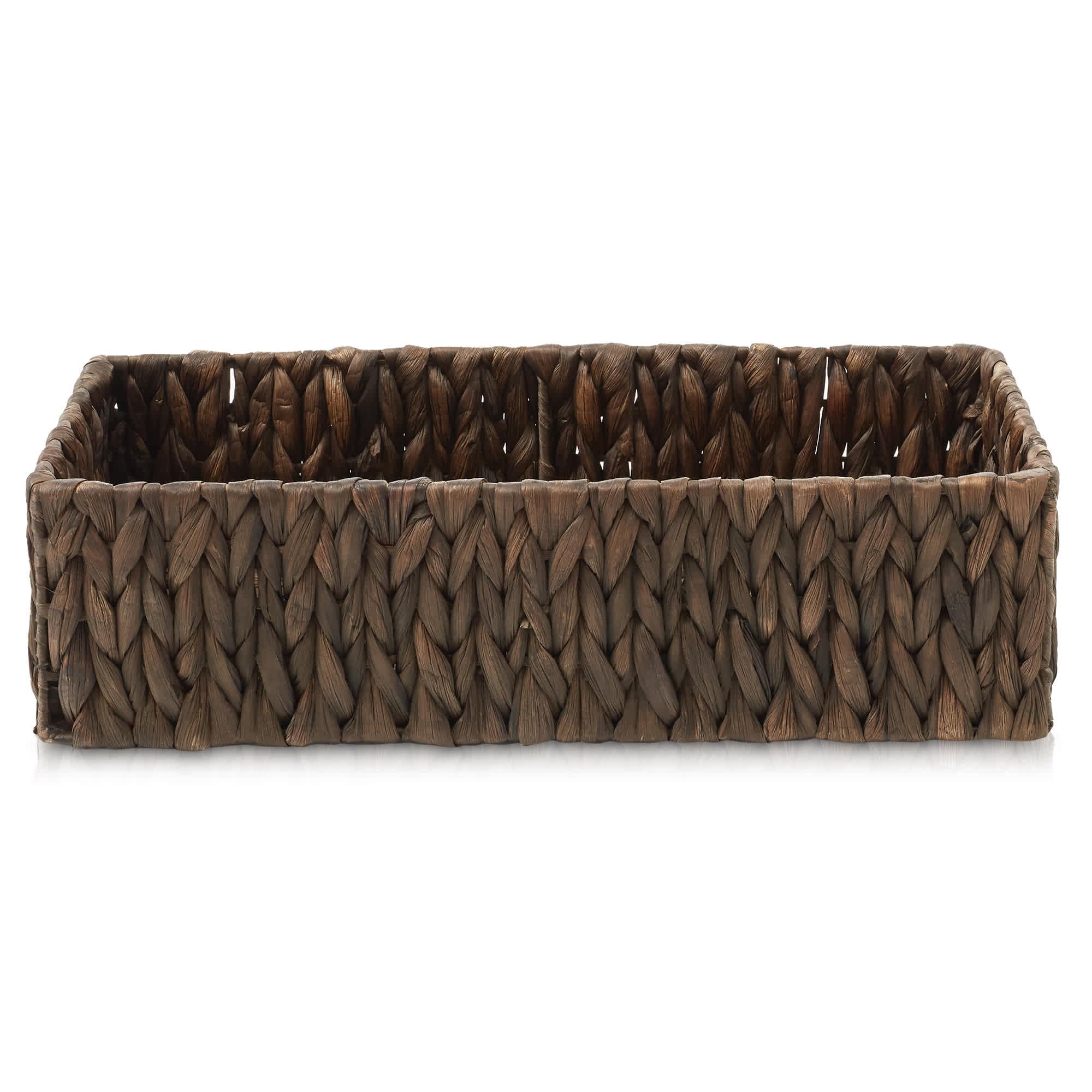Casafield 2 Bathroom Storage Baskets - Espresso-Hyacinth - 16 x 6.75 x ...