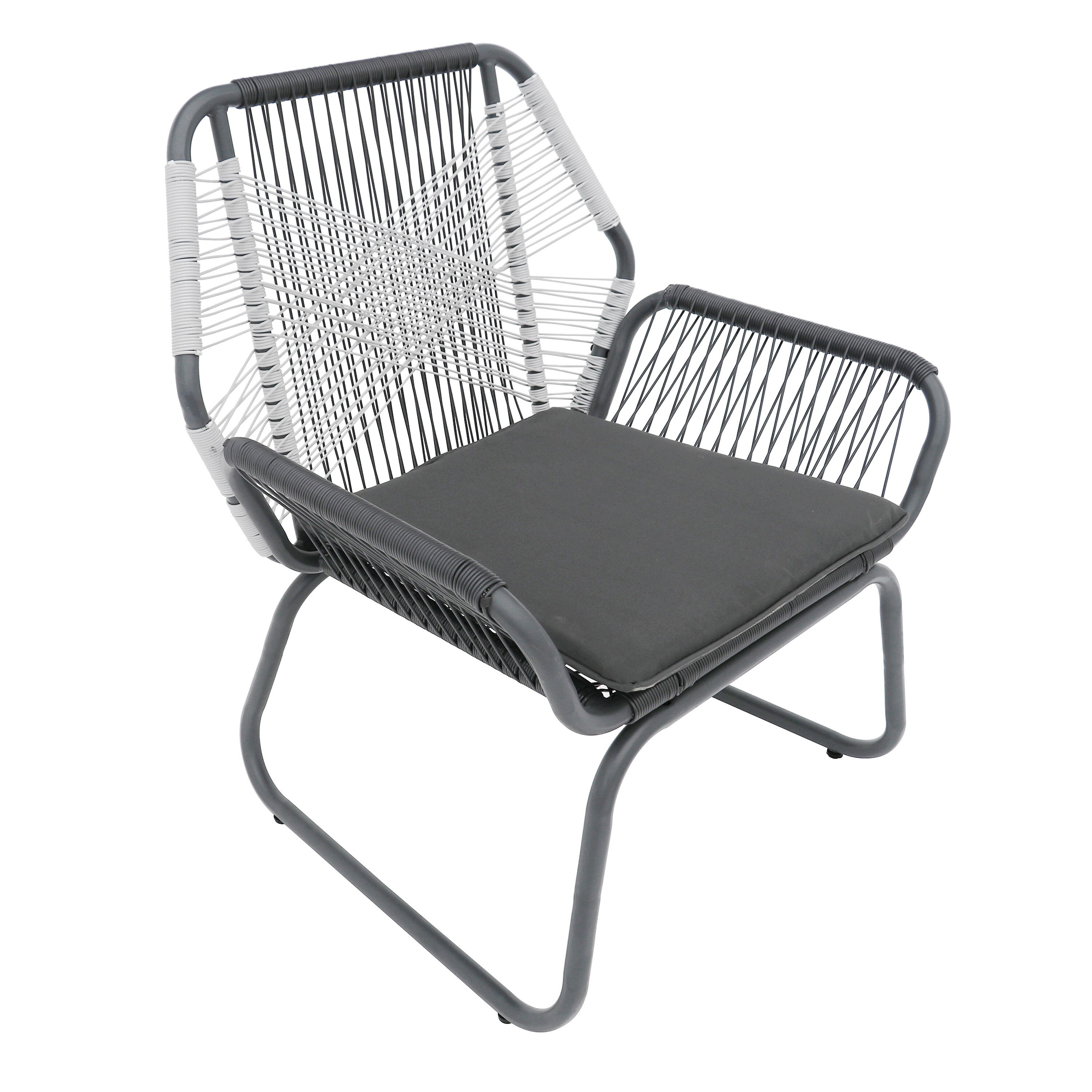 Benzara Patio Chairs Set of 2 Gray Wood Frame Stationary Bar Stool ...
